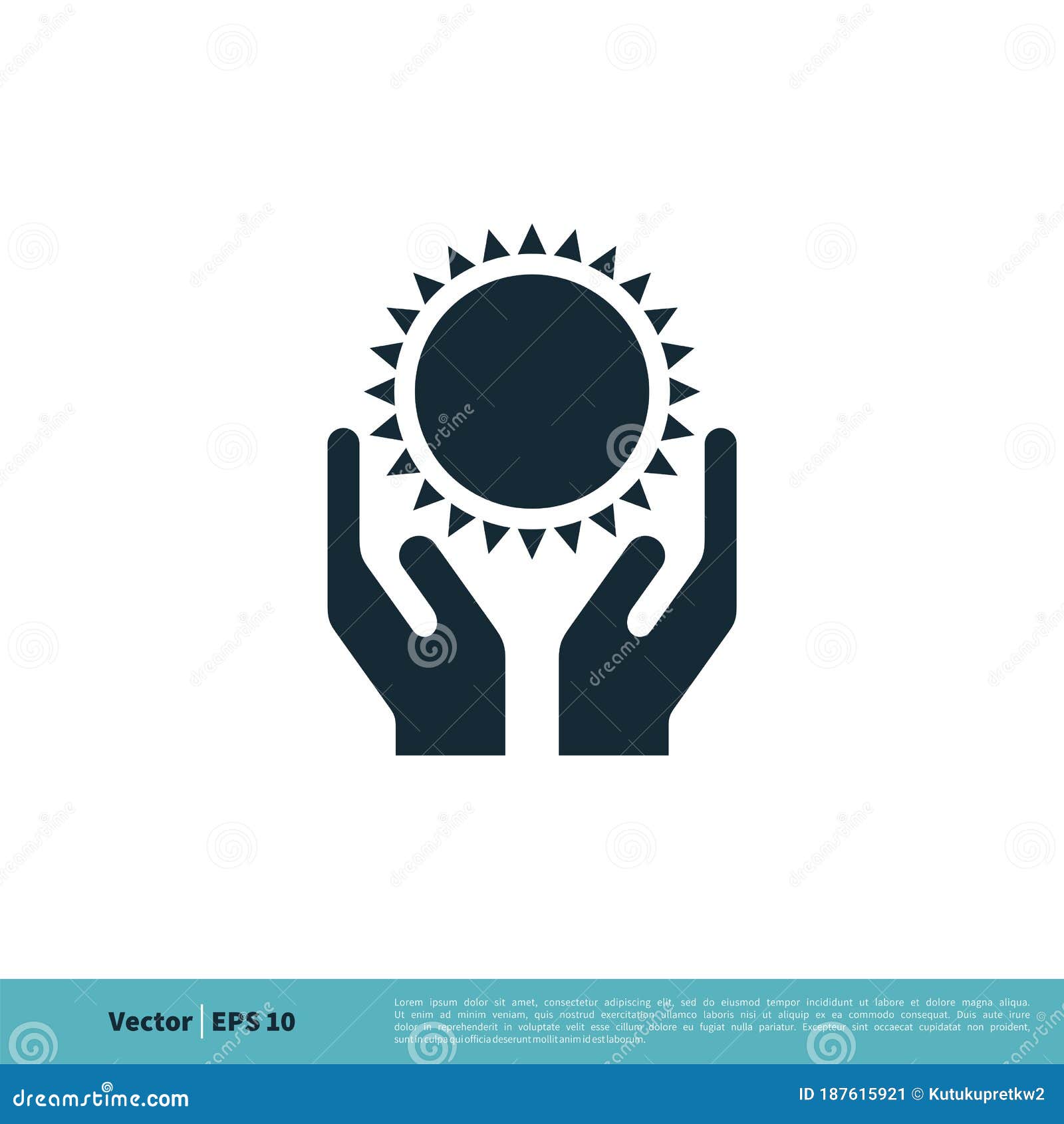 Sun and Hand Icon Vector Logo Template Illustration Design. Vector EPS ...