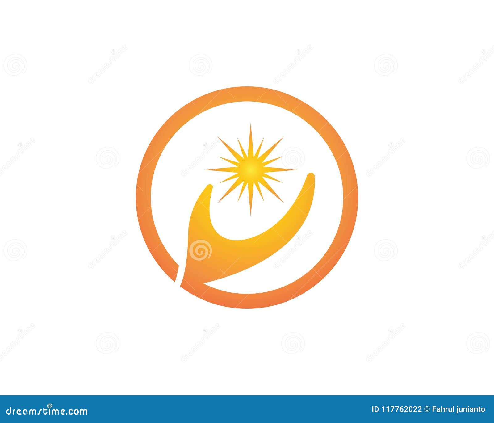 Sun in hand logo design stock vector. Illustration of nature - 117762022