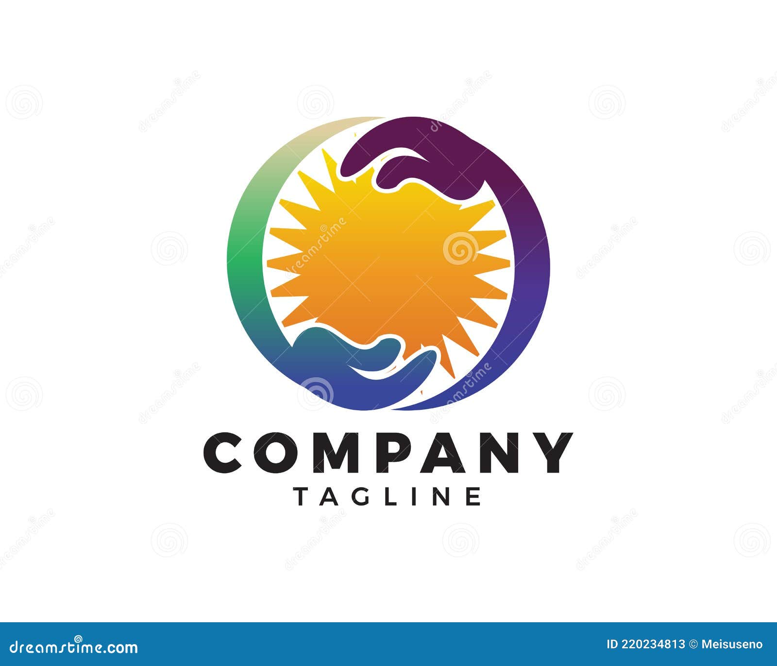 Sun with Hand Logo Template Vector Icon Stock Vector - Illustration of ...