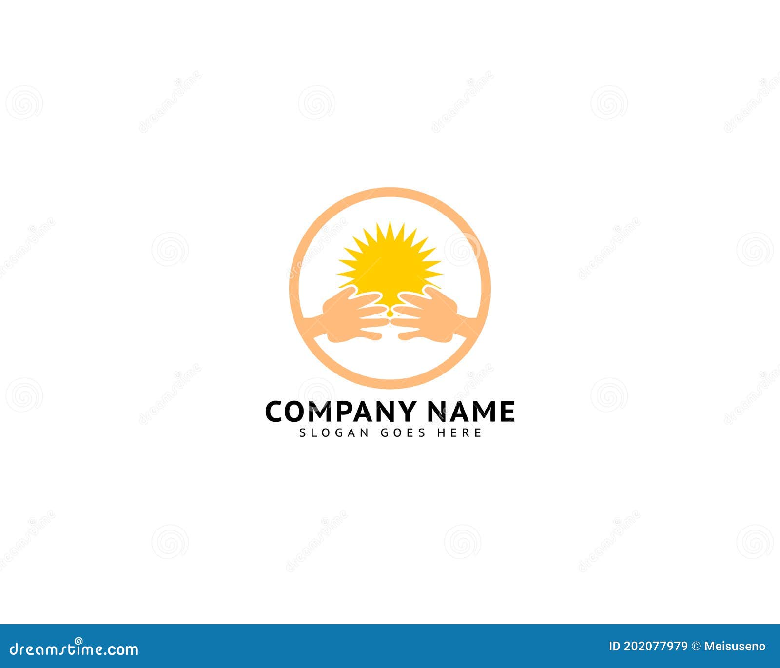 Sun with Hand Logo Template Vector Icon Stock Vector - Illustration of ...