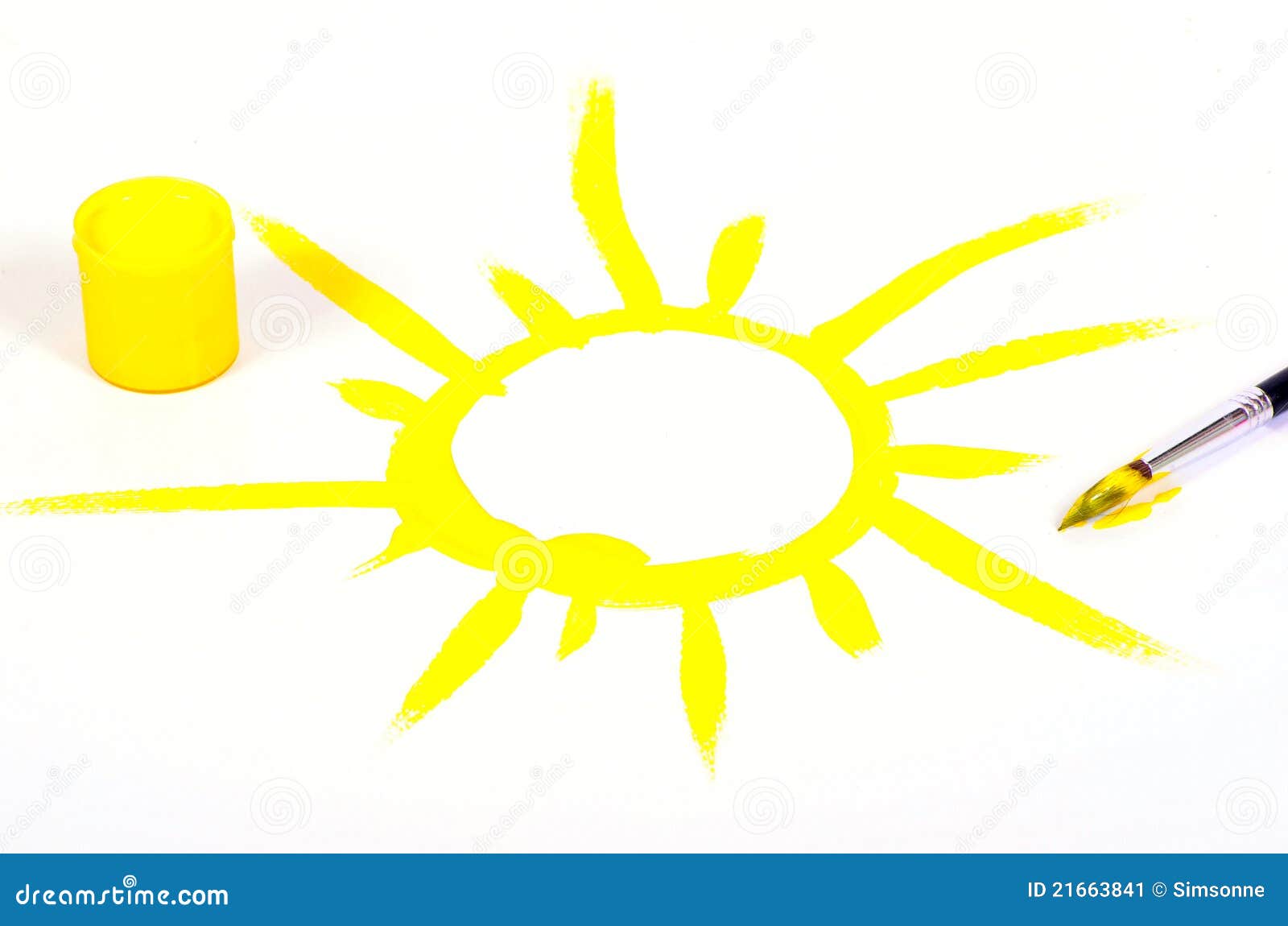 Sun hand painted stock image. Image of brushes, painted - 21663841