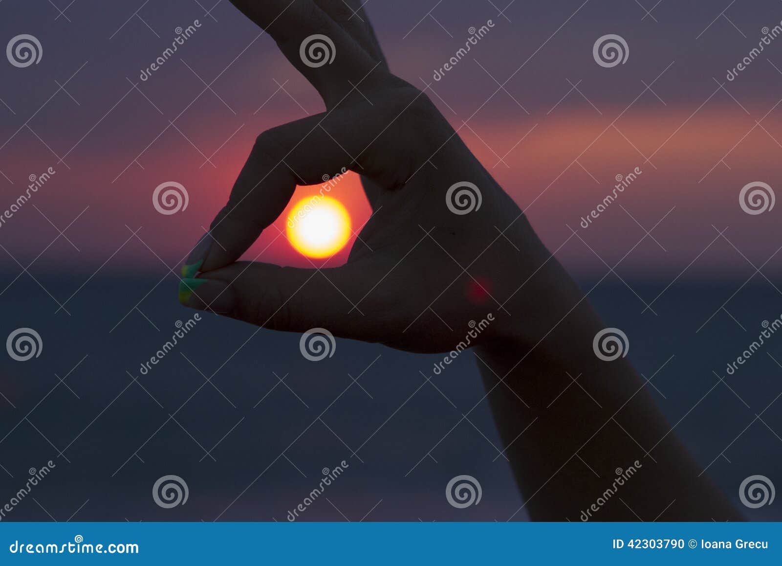 Sun in hand stock photo. Image of woman, sunrise, dawn - 42303790