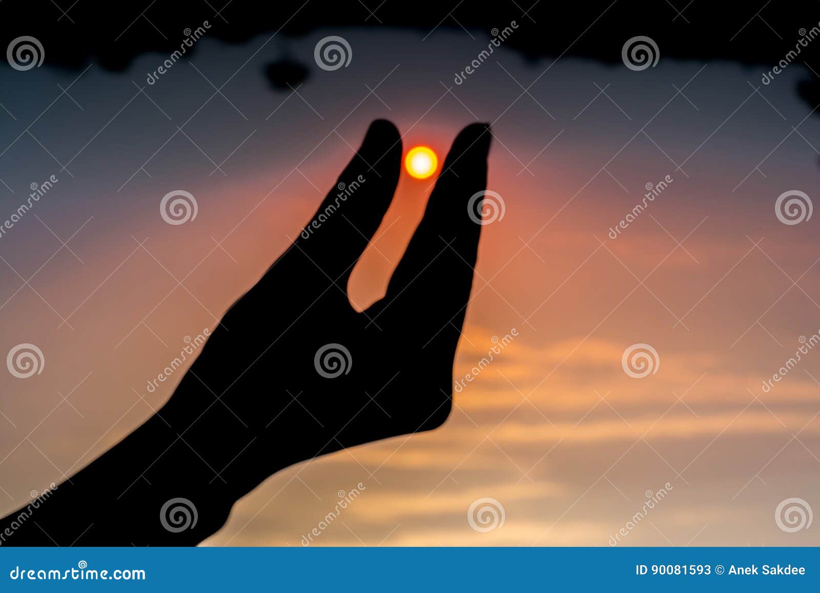 The sun in hand. stock image. Image of stop, sunset, concept - 90081593