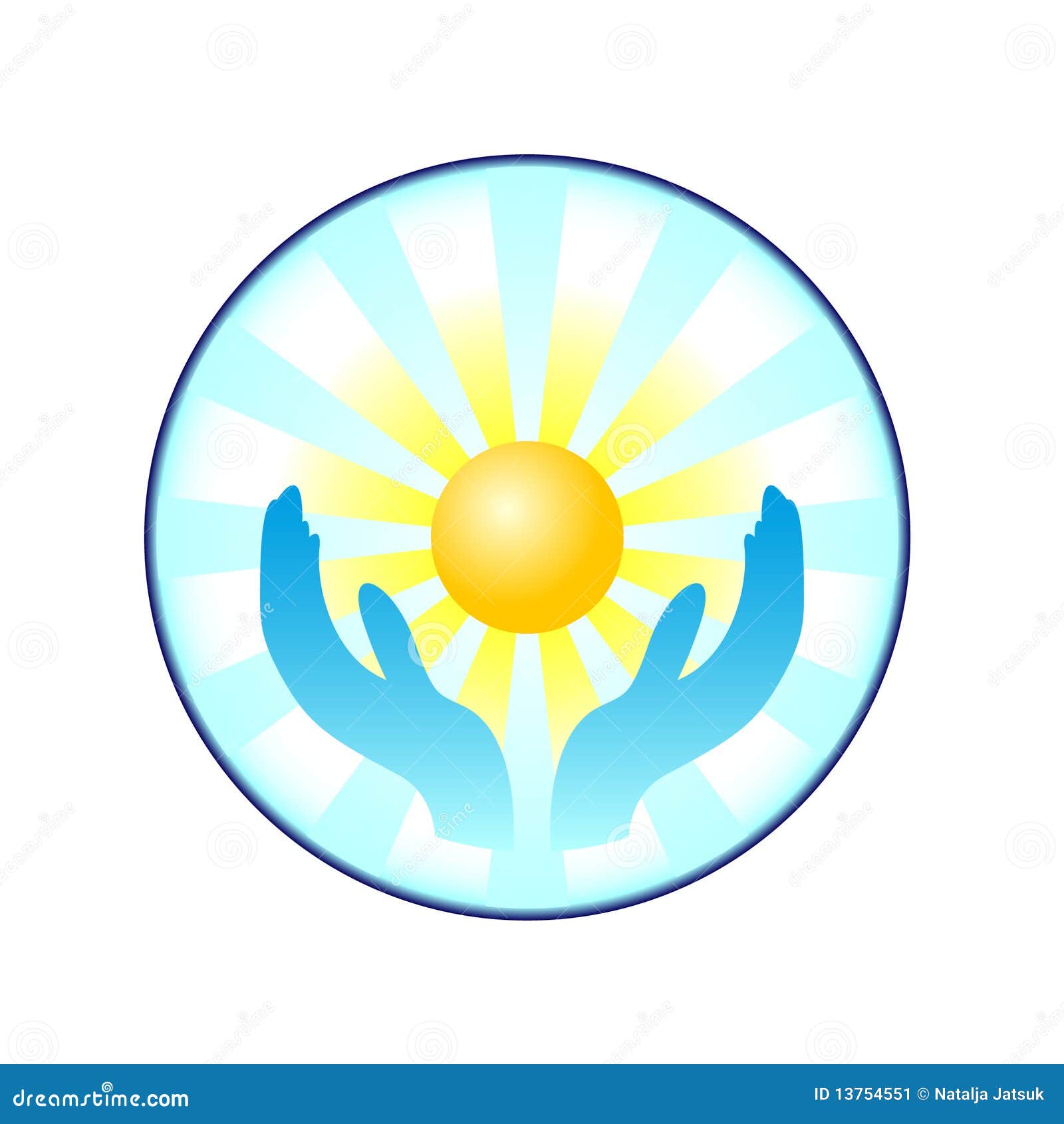 Sun and hands stock vector. Illustration of summer, sunrays - 13754551