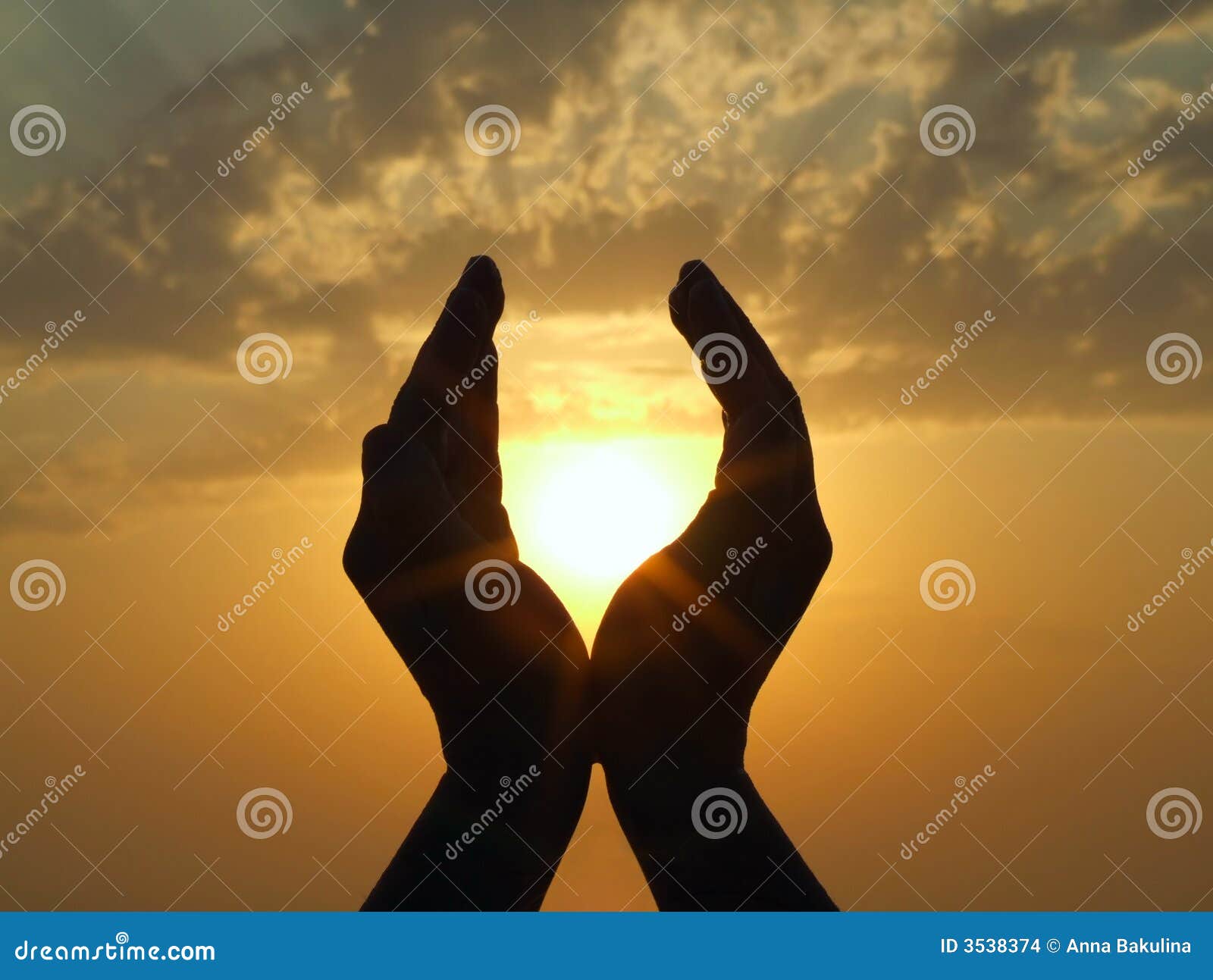 Sun in hands stock photo. Image of freedom, contemplation - 3538374
