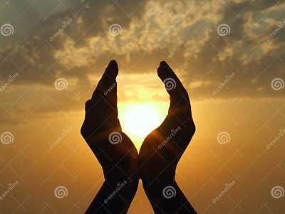 Sun in hands stock photo. Image of freedom, contemplation - 3538374