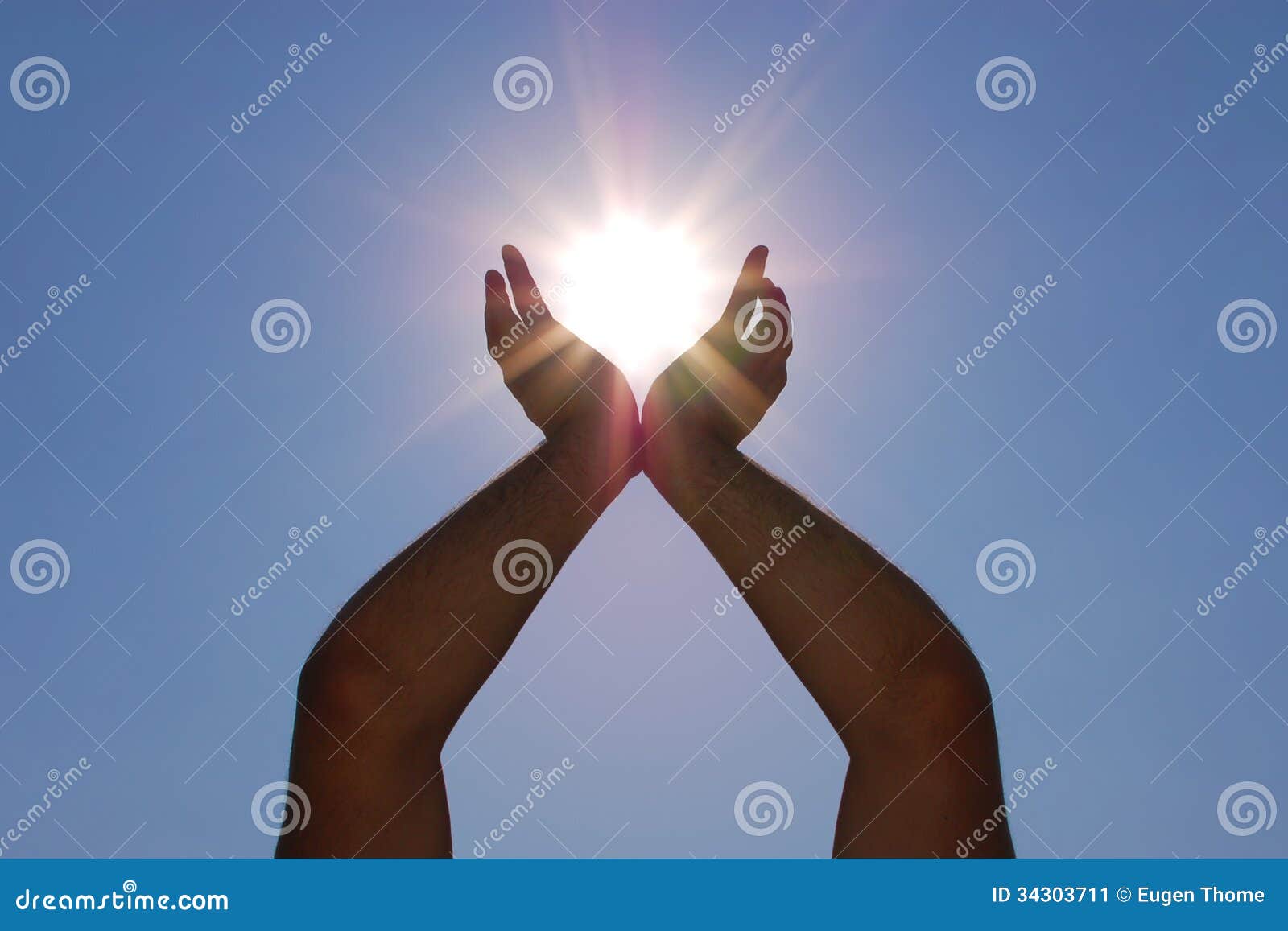 Sun in the hands stock image. Image of forced, summertime - 34303711
