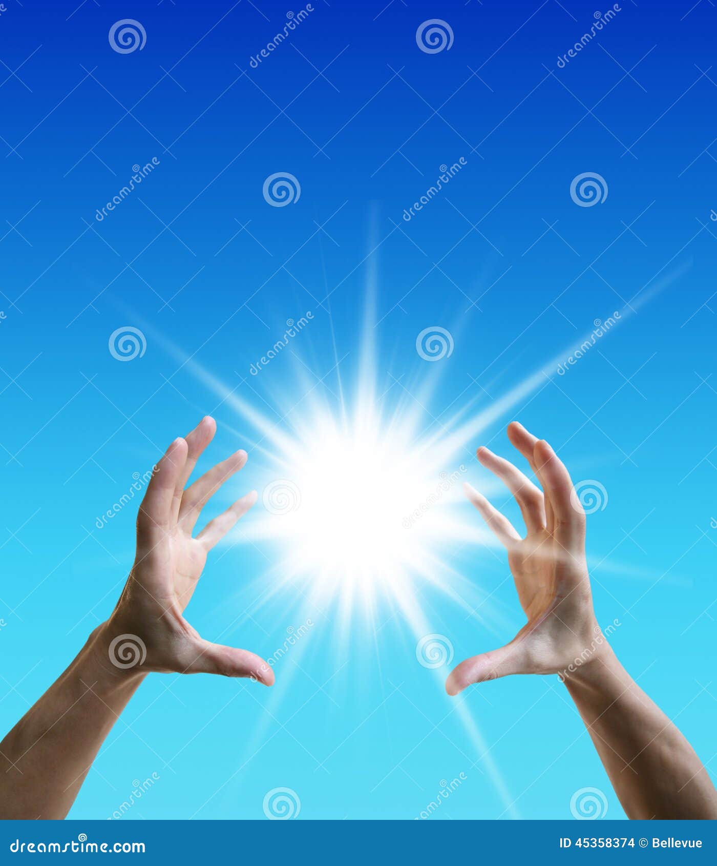 Sun between the Hands. Freedom Concept Stock Photo - Image of ...
