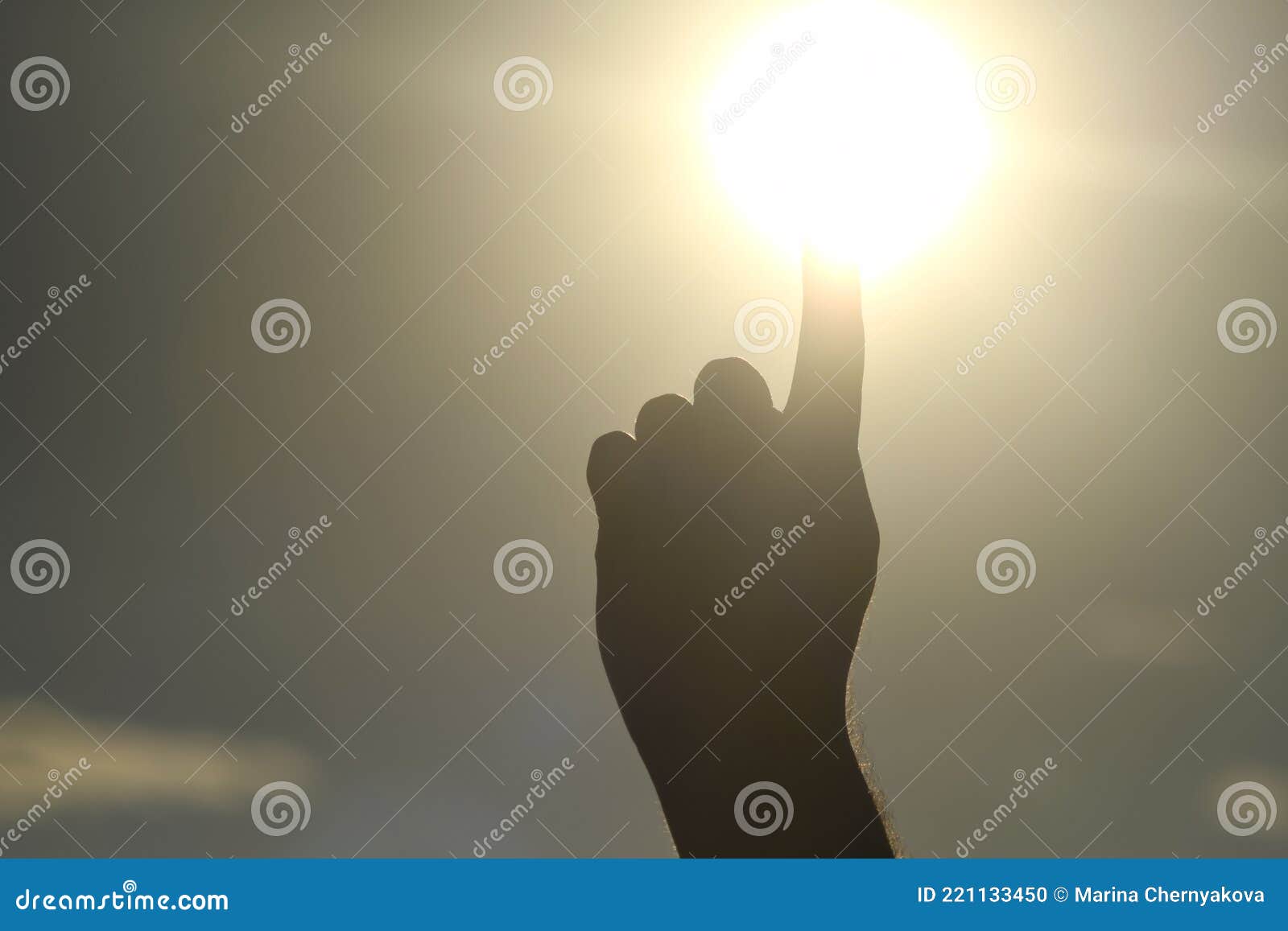 Sun and hands. stock photo. Image of sunlight, light - 221133450