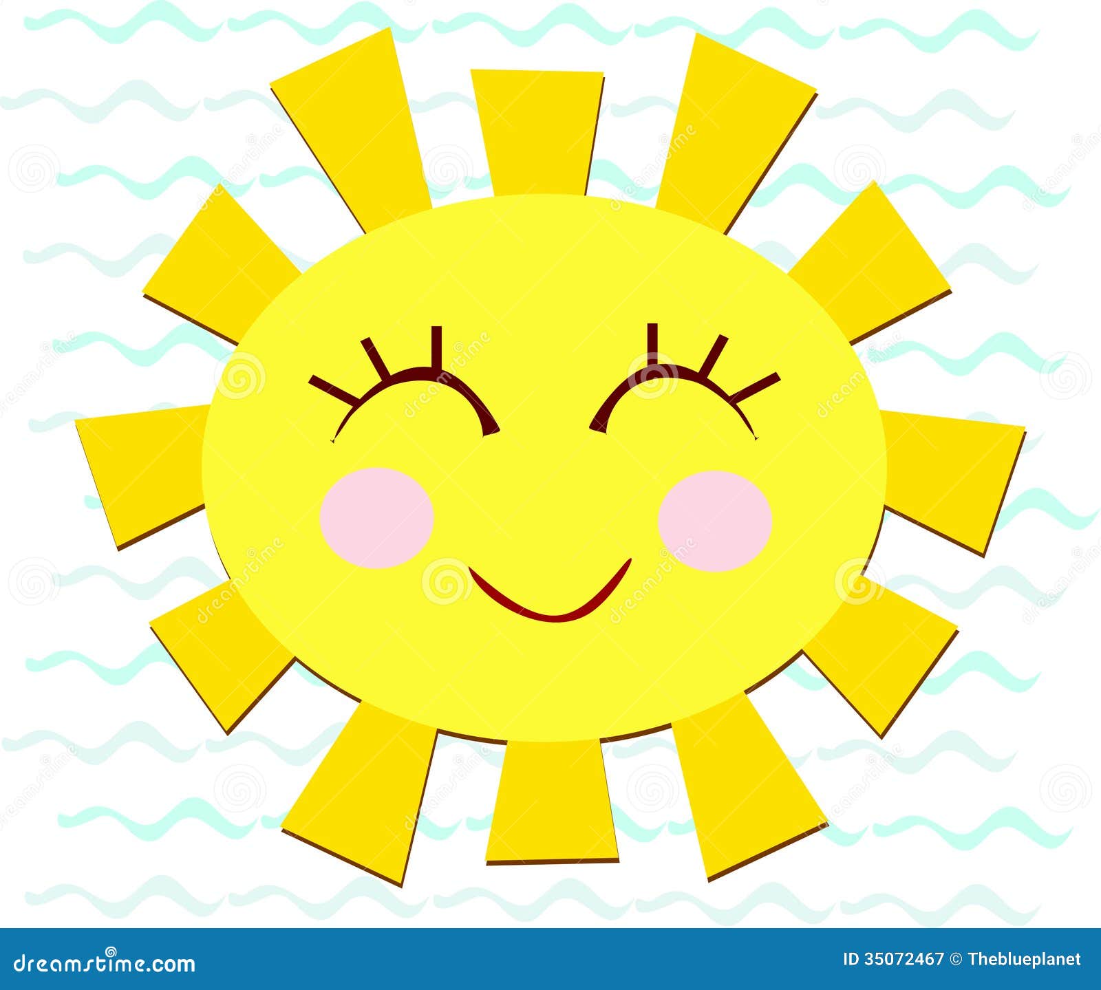 Sun with a Happy Smile stock vector. Illustration of cheeks - 35072467