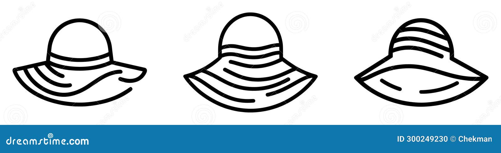 Sun Hat Icon. Black Linear Sun Hat Icon. Women Sun Hat Symbol Stock ...