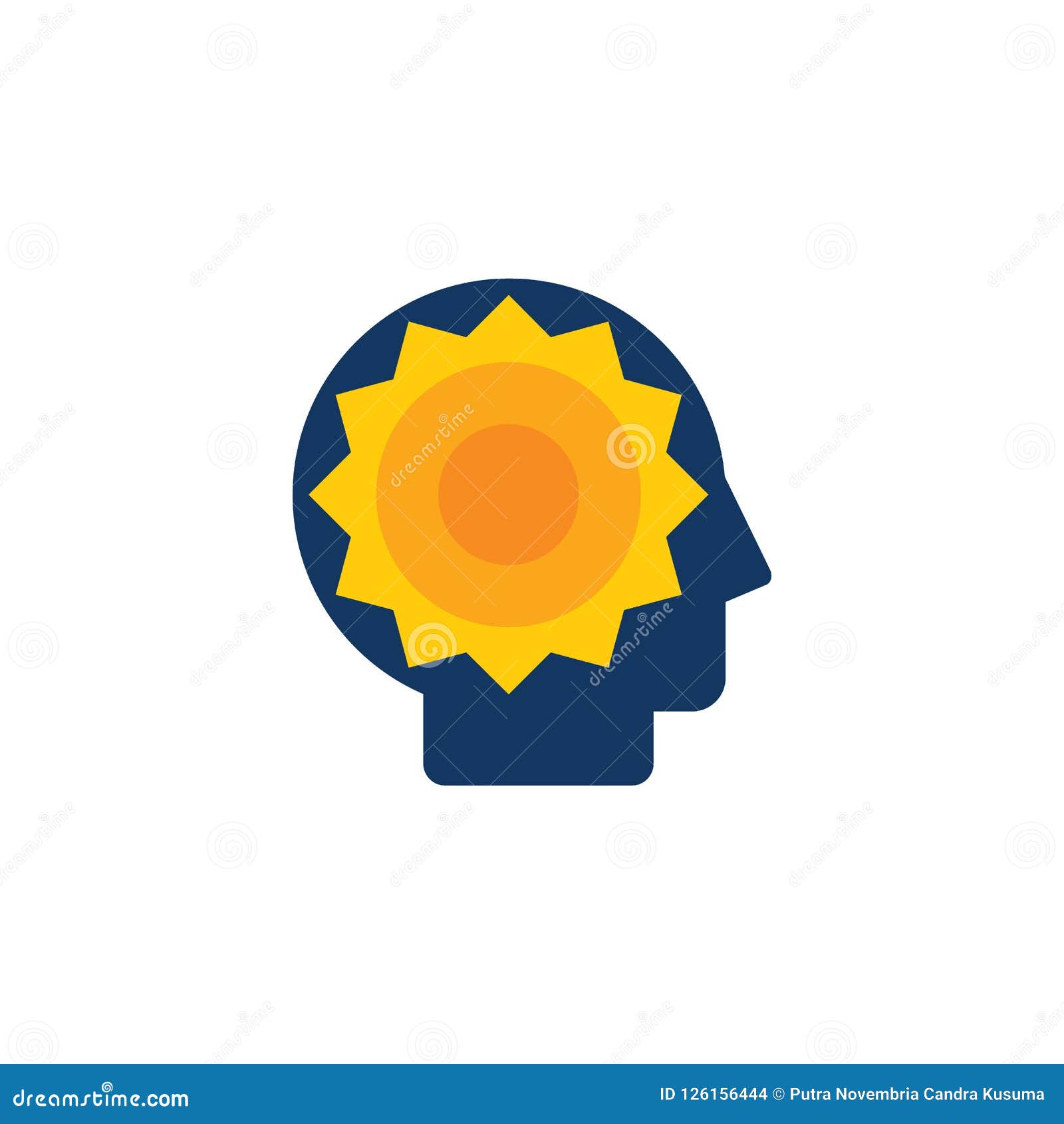 Sun Head Logo Icon Design stock vector. Illustration of logotype ...