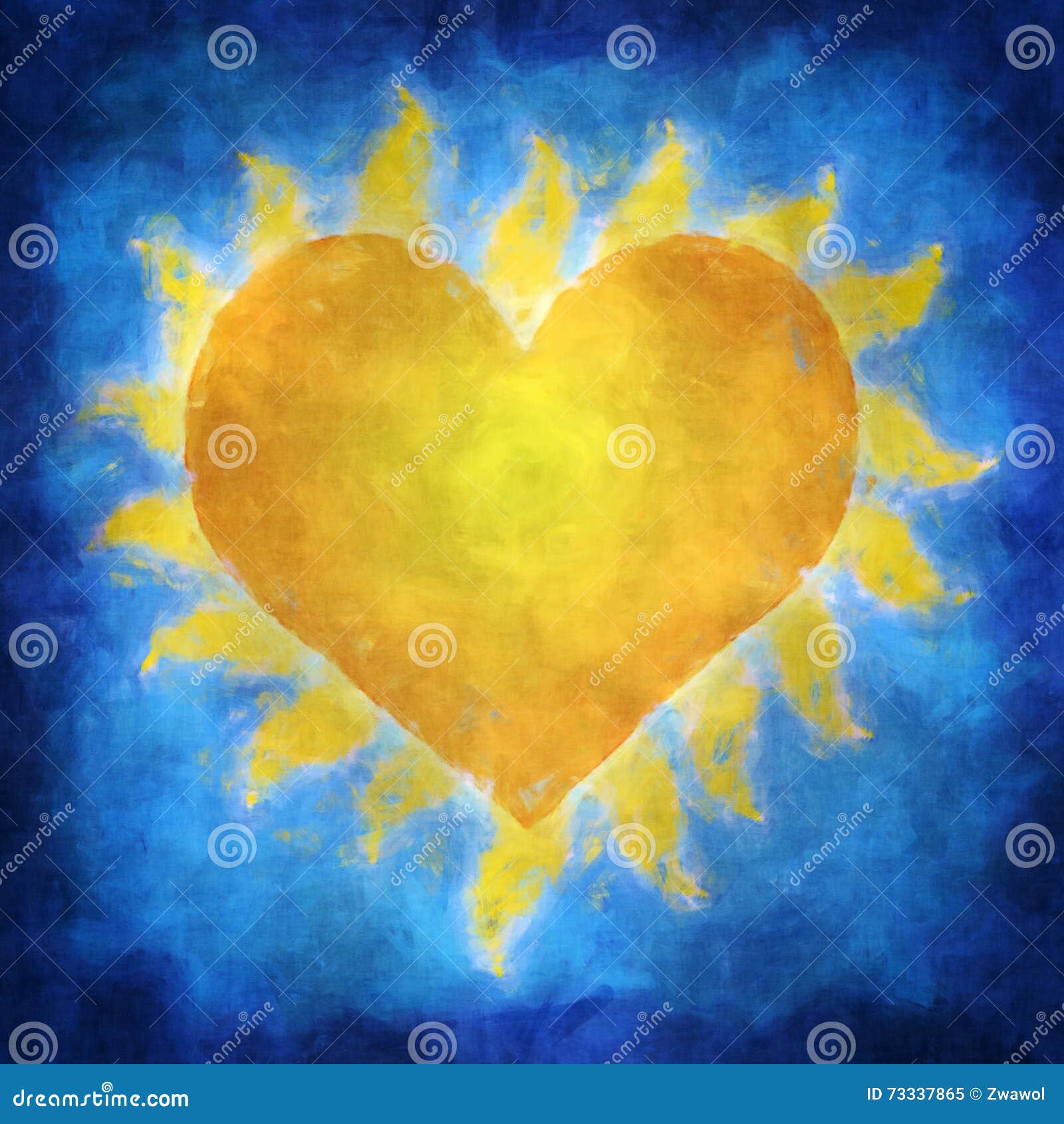 Sun Heart stock illustration. Illustration of heaven - 73337865