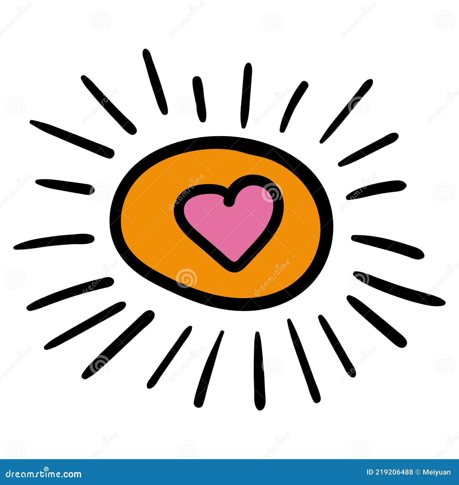 Sun with Heart Inside. Vector. Vector Illustration Stock Vector ...