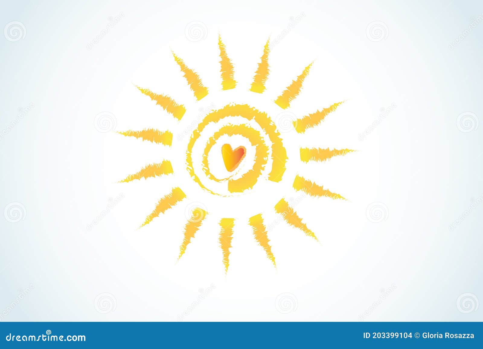 Sun with Heart logo vector stock vector. Illustration of line - 203399104