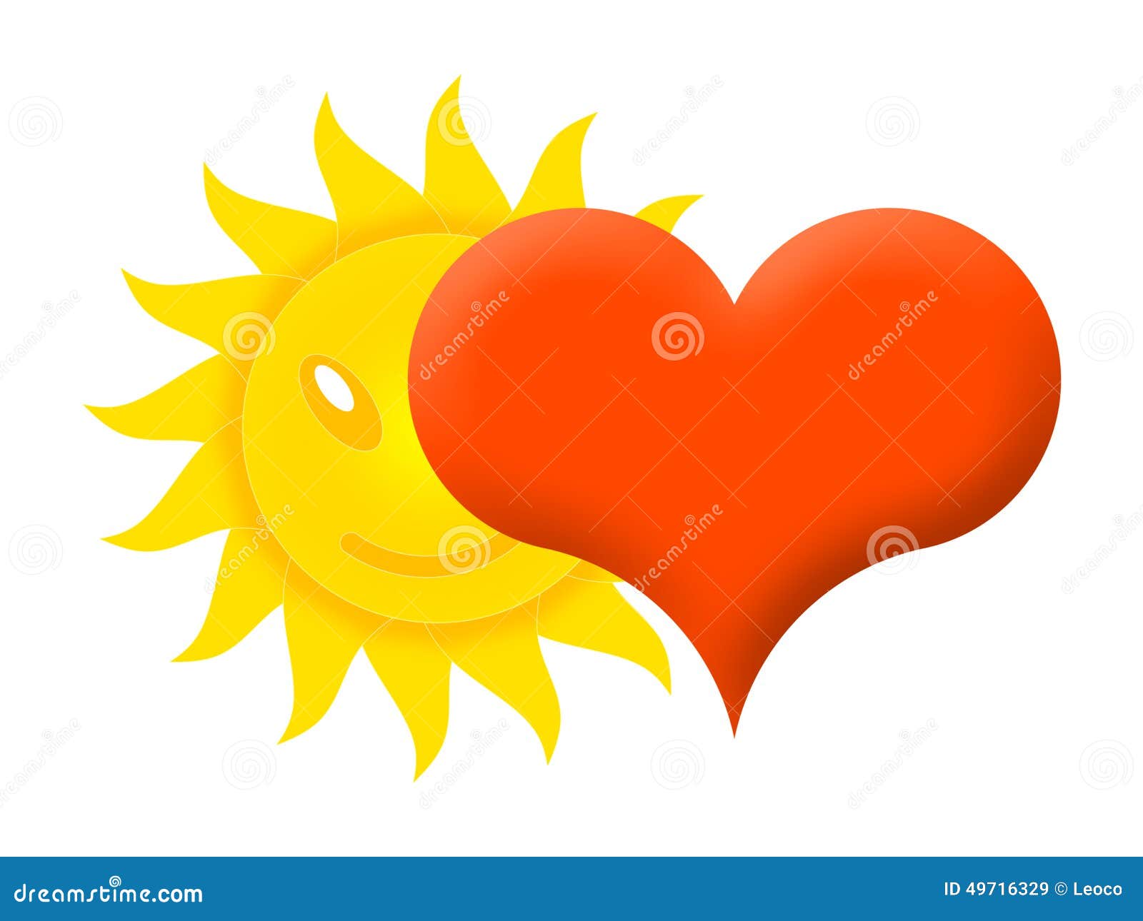 Sun and heart stock illustration. Illustration of emotion - 49716329
