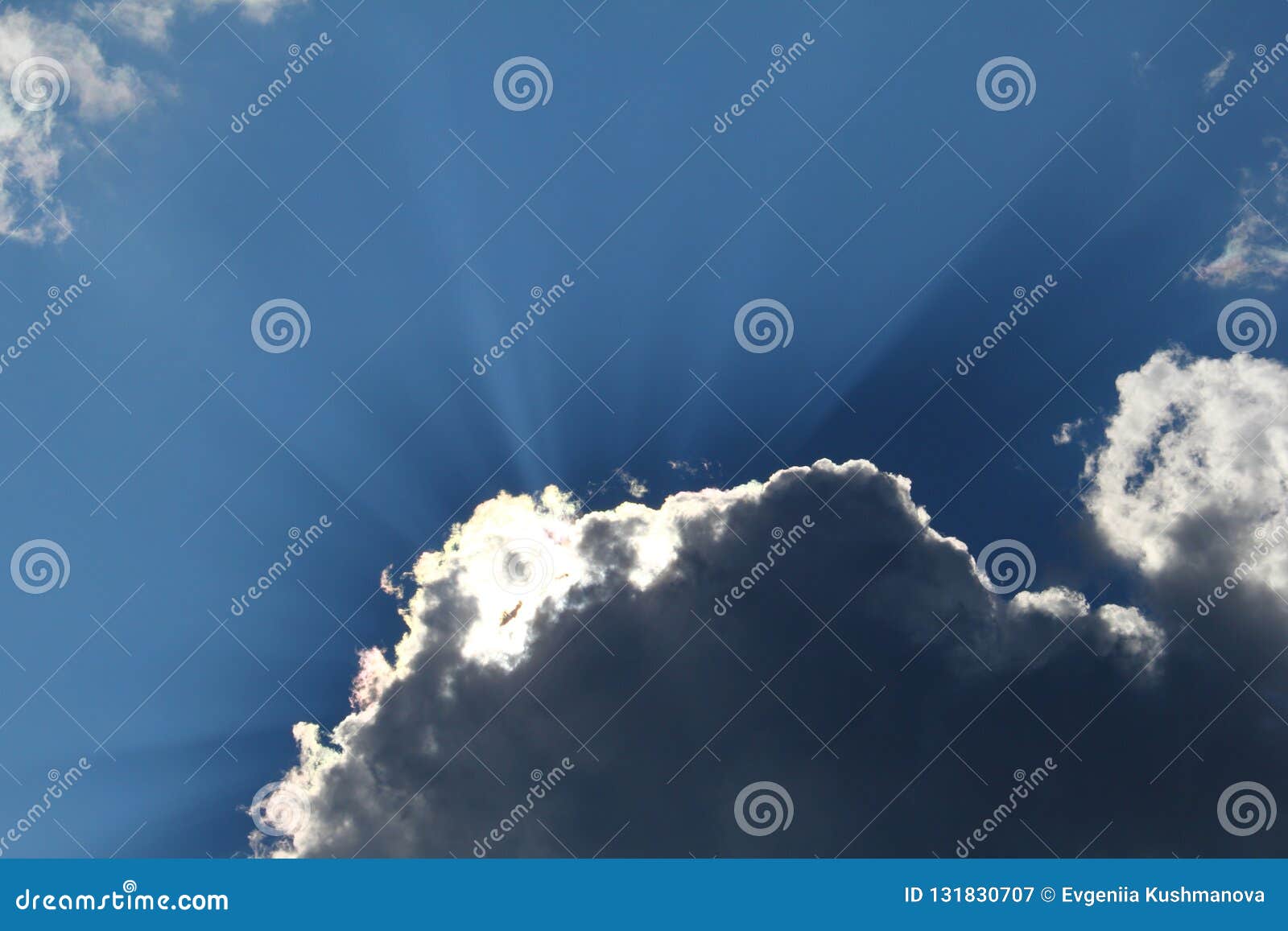 The Sun Hid Behind the Cloud Stock Image - Image of illiminate, rays ...