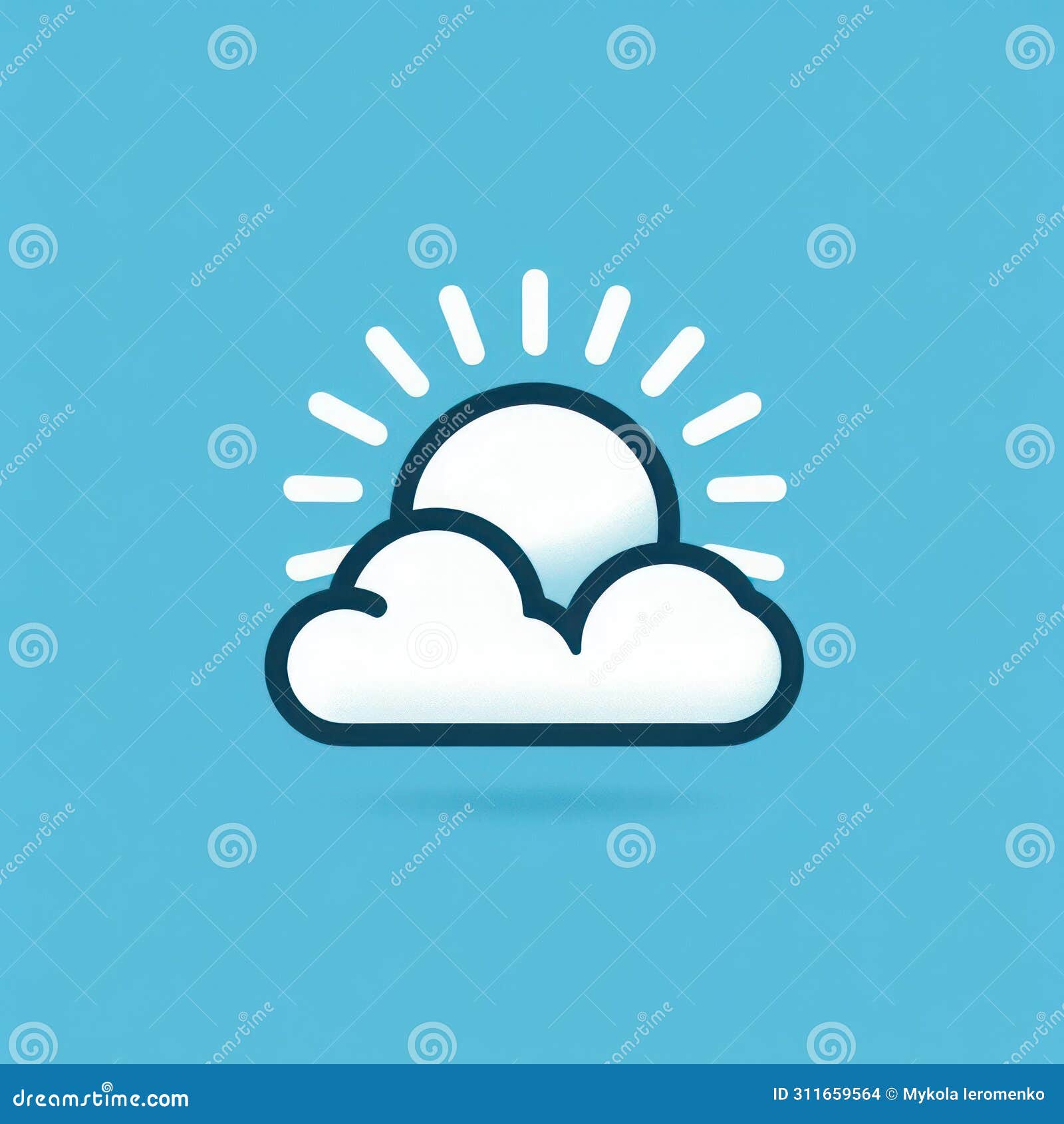 The Sun Hidden Behind a Cloud. Stock Illustration - Illustration of ...