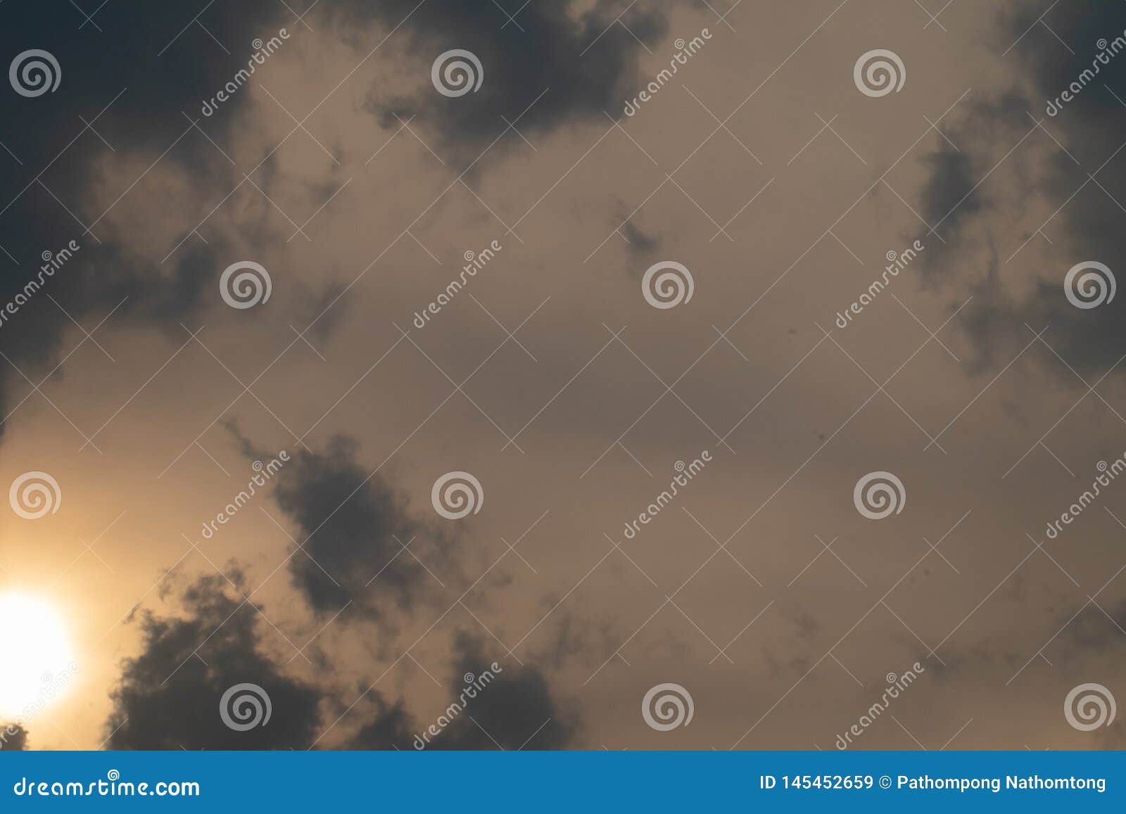 The Sun Hide Behind Grey Cloud Stock Image - Image of dramatic ...