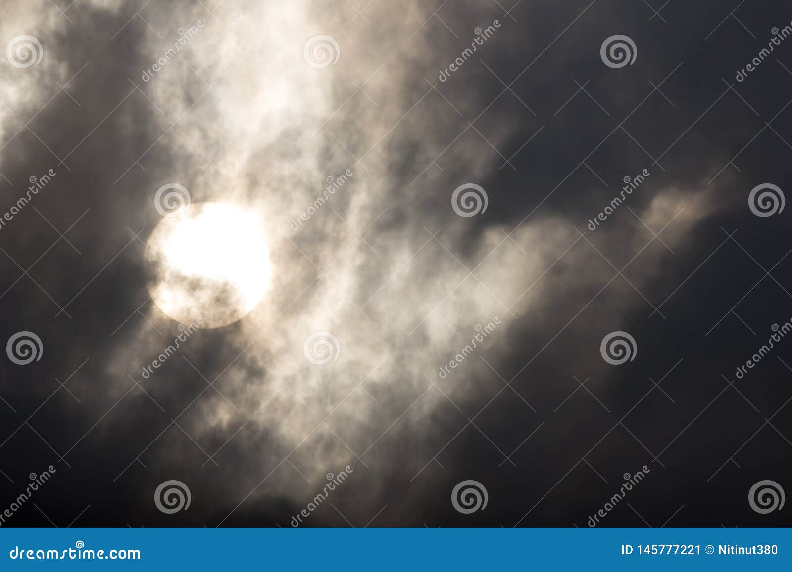 The Sun Hide Behind Grey Cloud Stock Image - Image of cloud, scene ...
