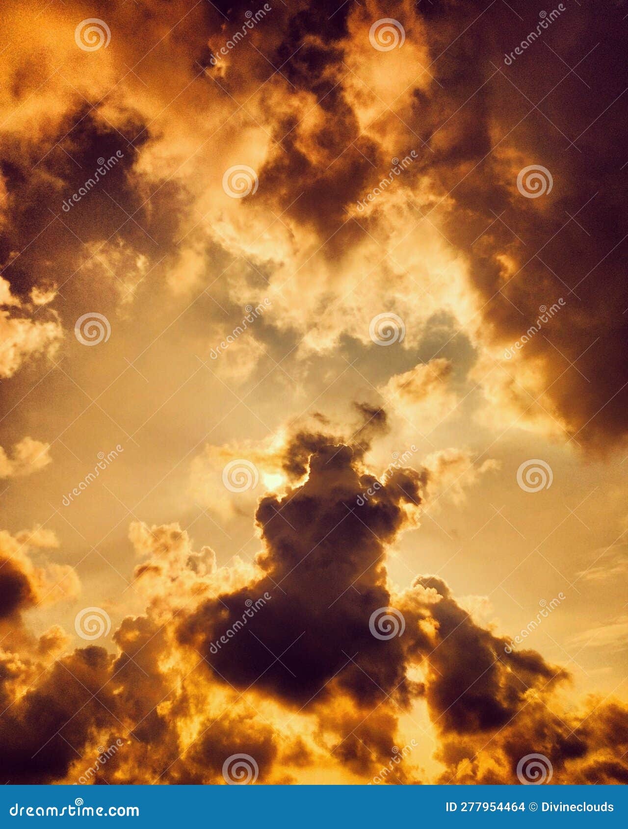Clouds Hiding the Dramatic Sun in Golden Colour Stock Photo - Image of ...