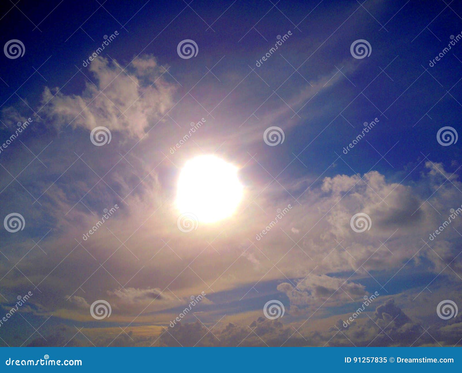 The sun is high in the sky stock image. Image of high - 91257835