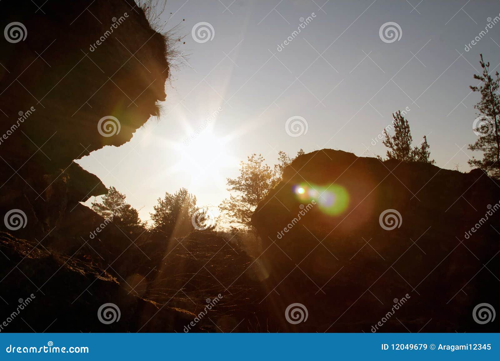 Sun highlight stock image. Image of plant, beauty, rock - 12049679