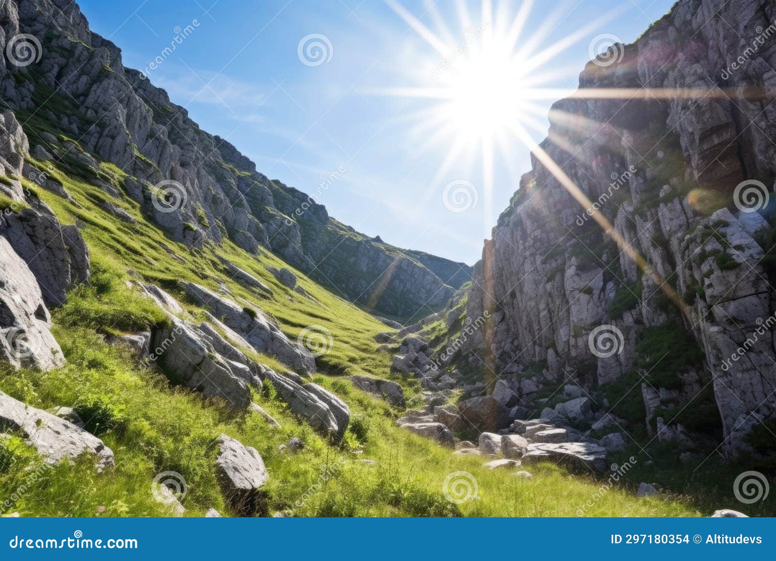 Sun Hitting the Side of a Granite Cliff Stock Photo - Image of terrain ...
