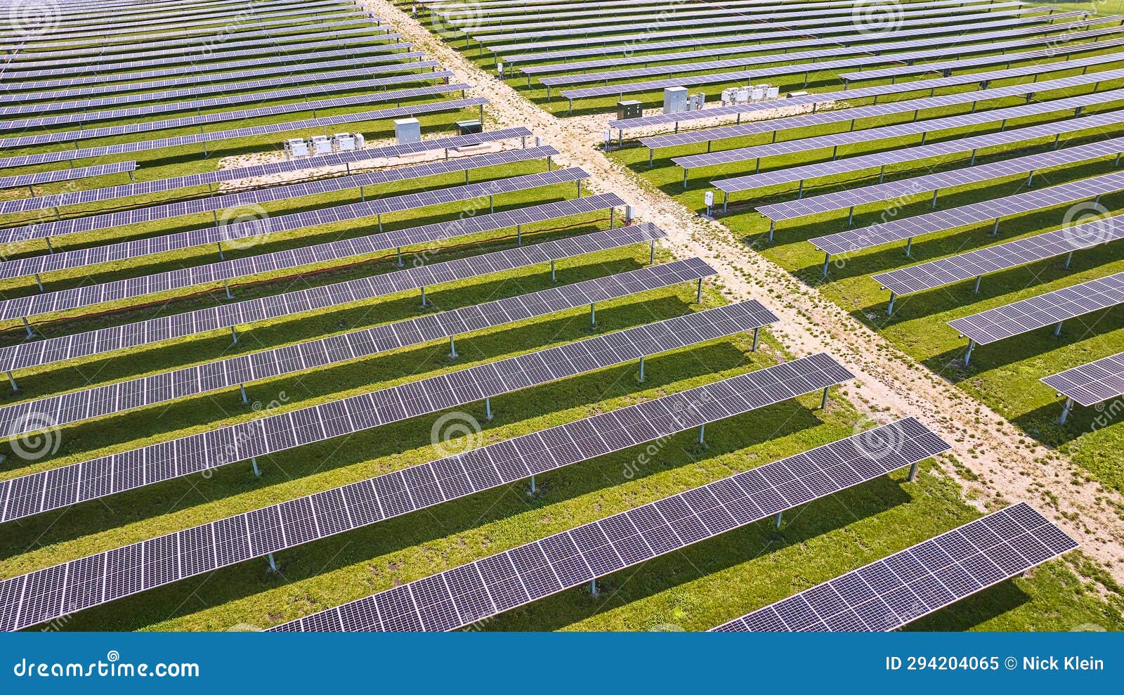 Sun Hitting Solar Panels on Farm in Midwest Aerial Stock Image - Image ...