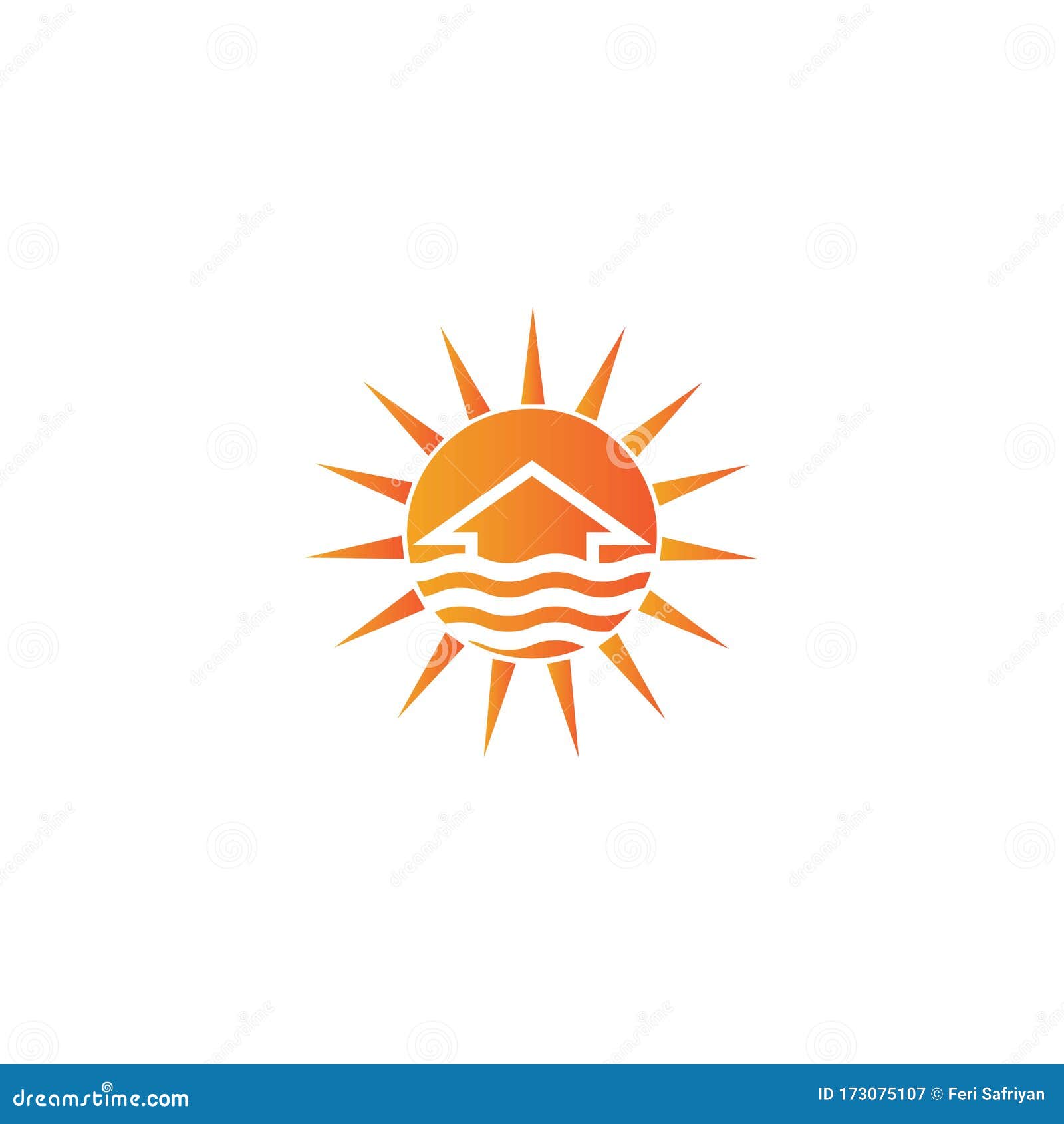 Sun Home Logo Template Vector Stock Vector - Illustration of ...