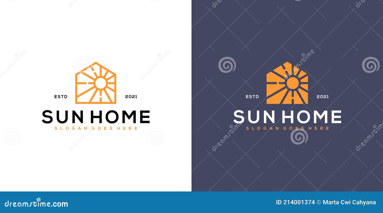 Sun Homes Logo Vector Design Line Stock Vector - Illustration of light ...