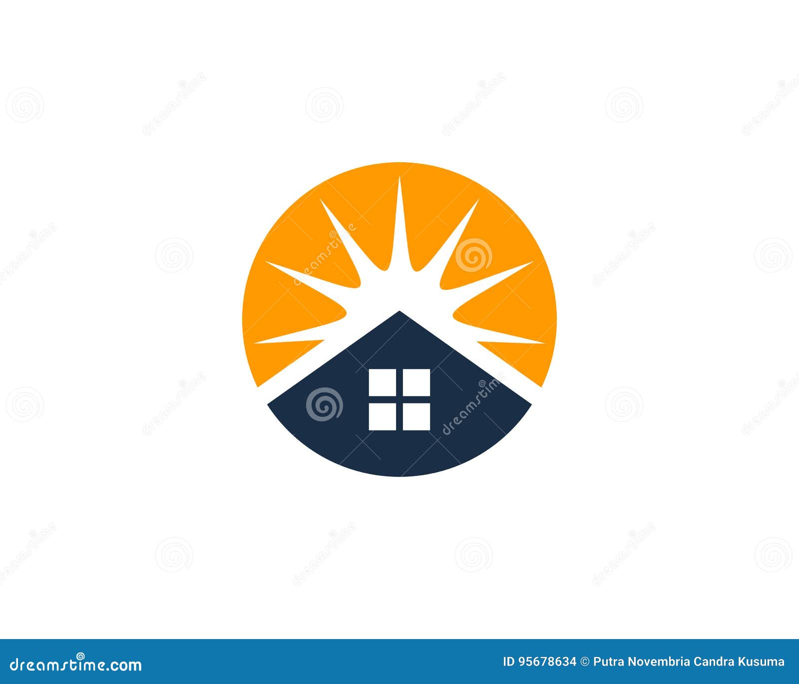 Sun House Home Icon Logo Design Element Stock Vector - Illustration of ...