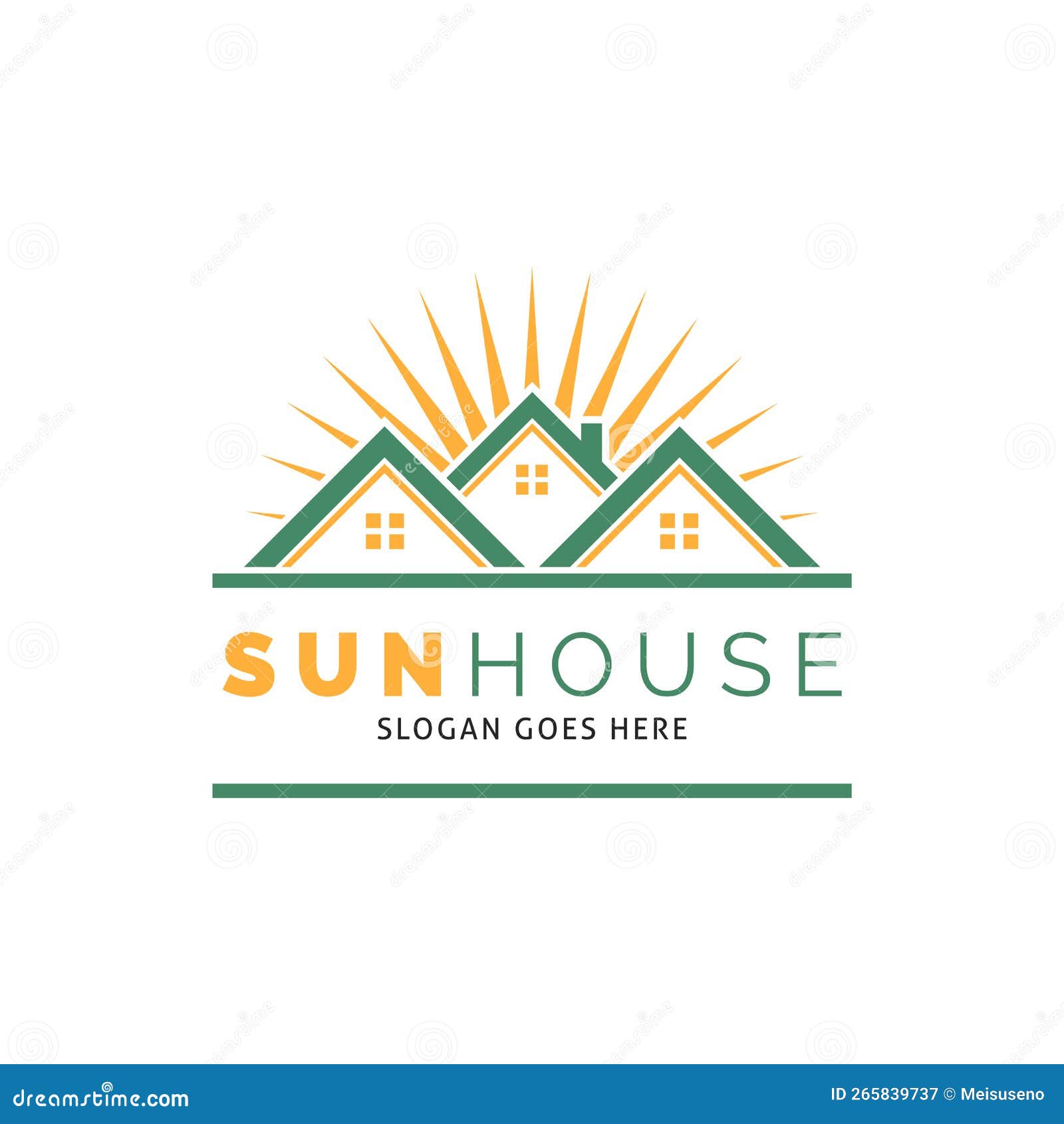 Sun House Icon Vector Logo Template Illustration Design Stock Vector ...