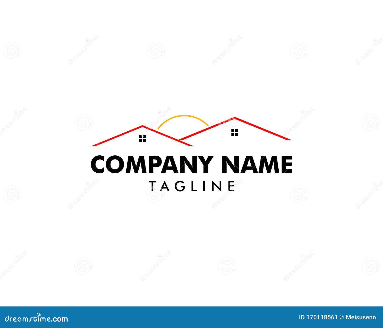 Sun House Logo Design Template Stock Vector - Illustration of logo ...
