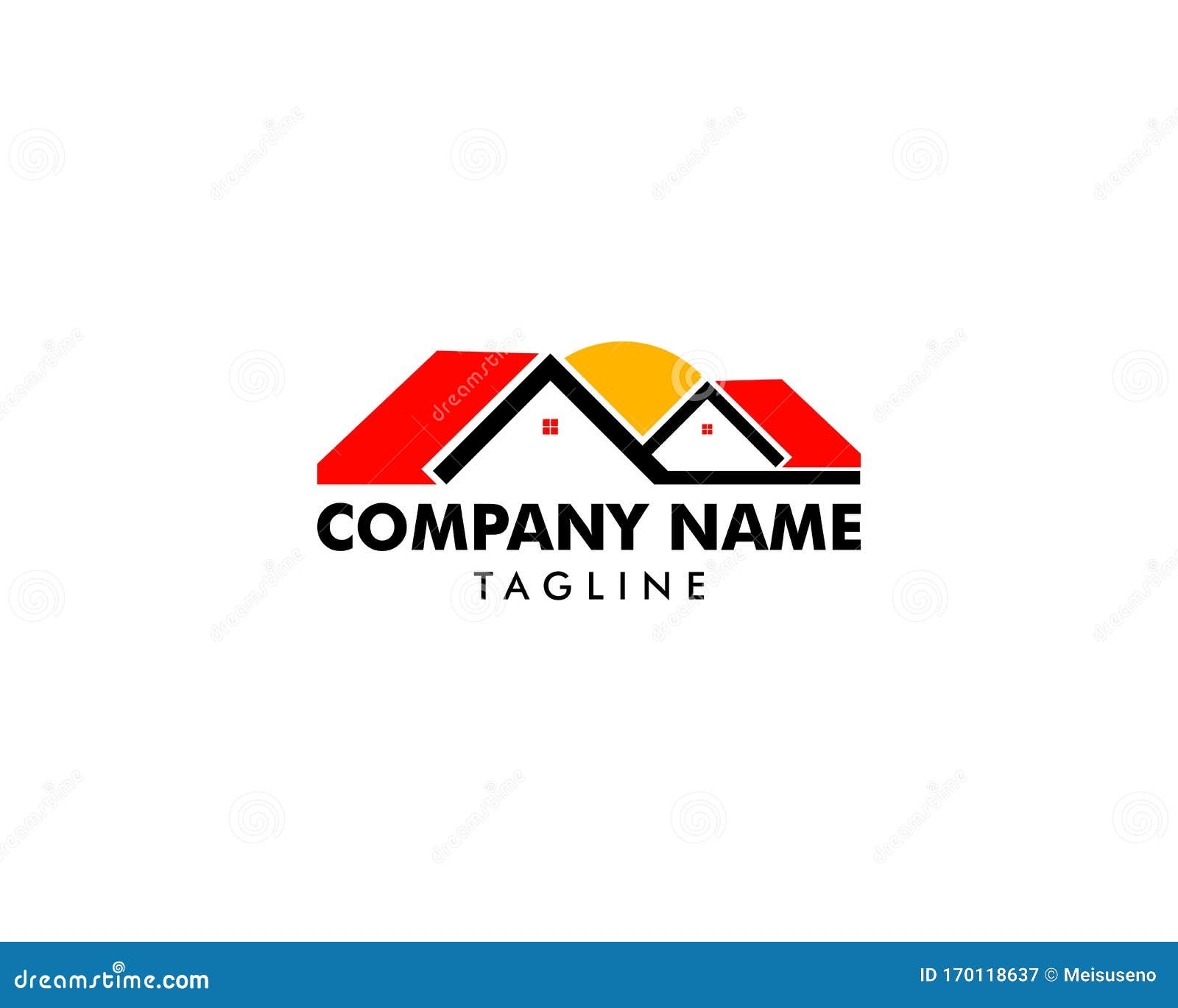 Sun House Logo Design Template Stock Vector - Illustration of house ...