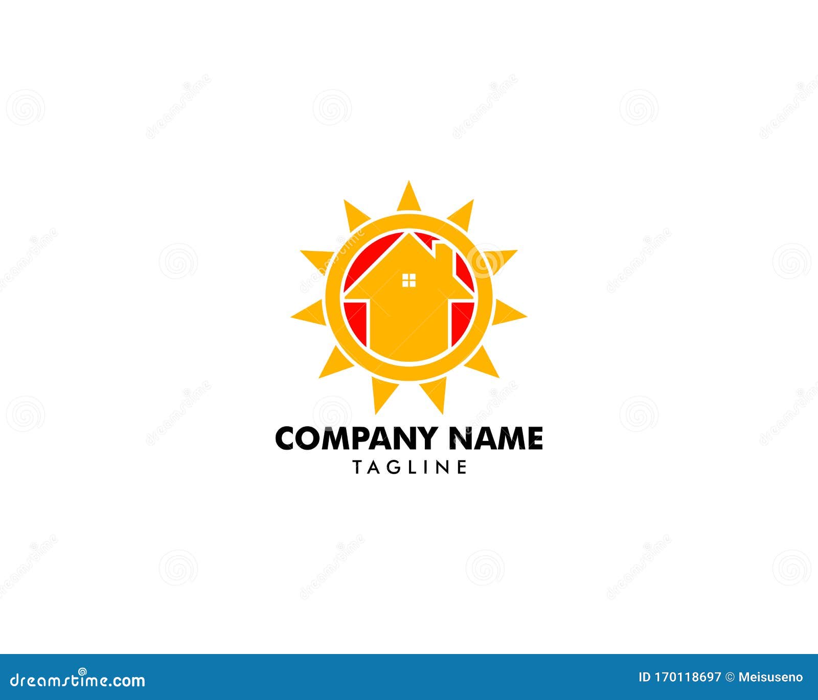 Sun House Logo Design Template Stock Vector - Illustration of ...