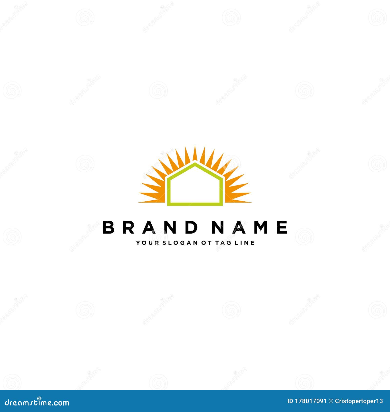 Sun House Logo Design Vector Stock Vector - Illustration of light ...