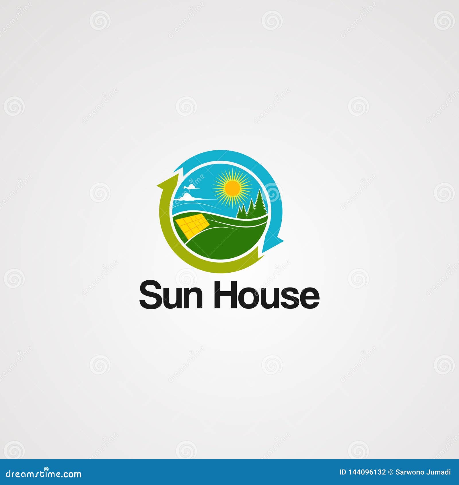 Sun House Logo Vector, Icon, Element, and Template for Business Stock ...