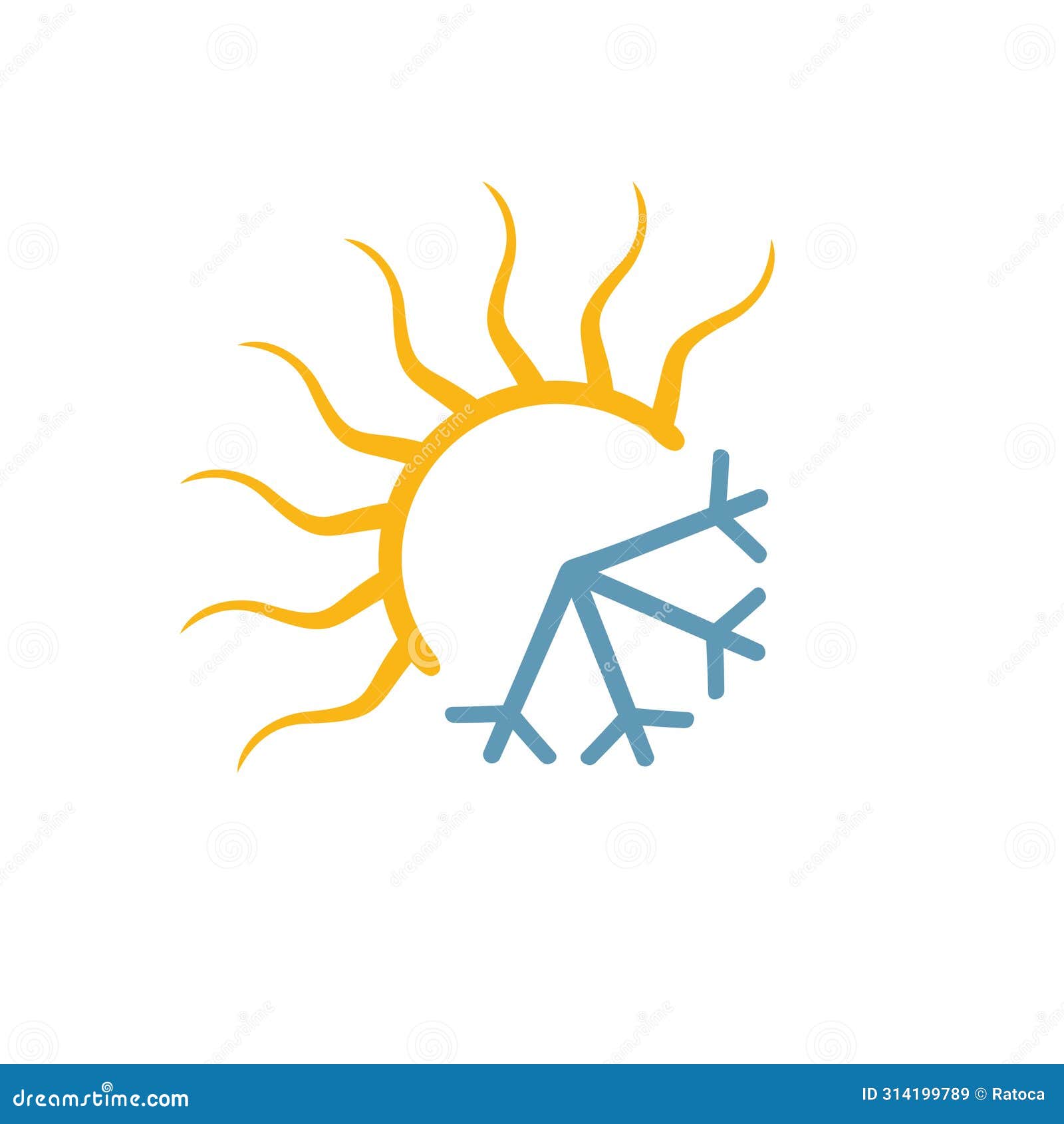 Sun and ice icon stock illustration. Illustration of conditioning ...
