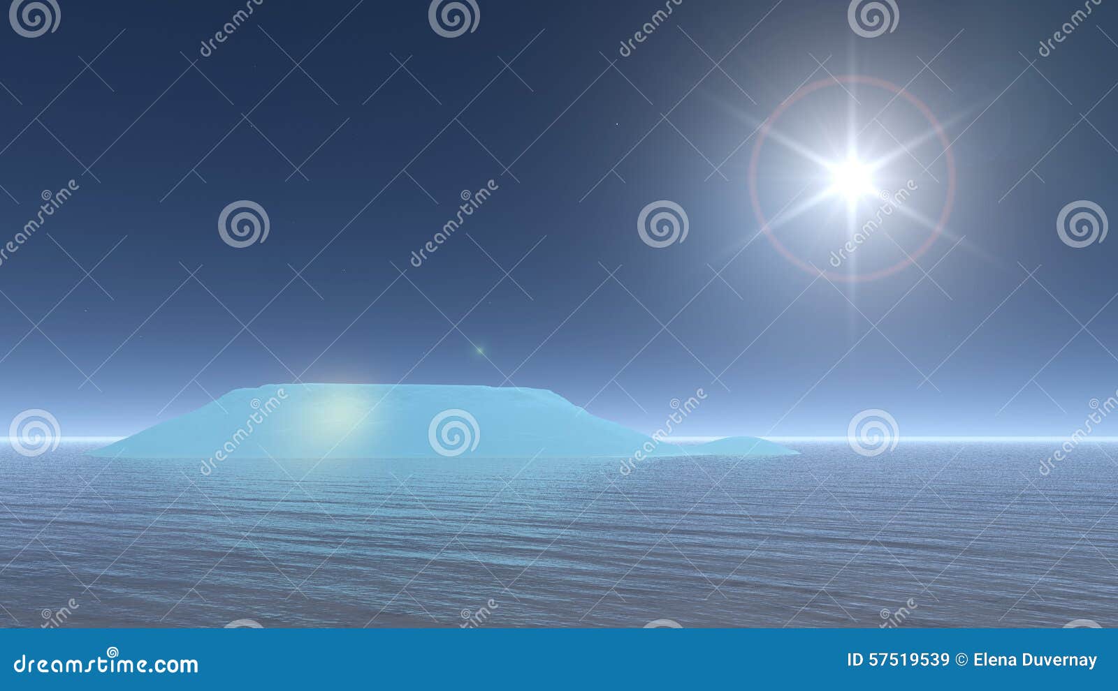 Sun upon Iceberg - 3D Render Stock Illustration - Illustration of snow ...