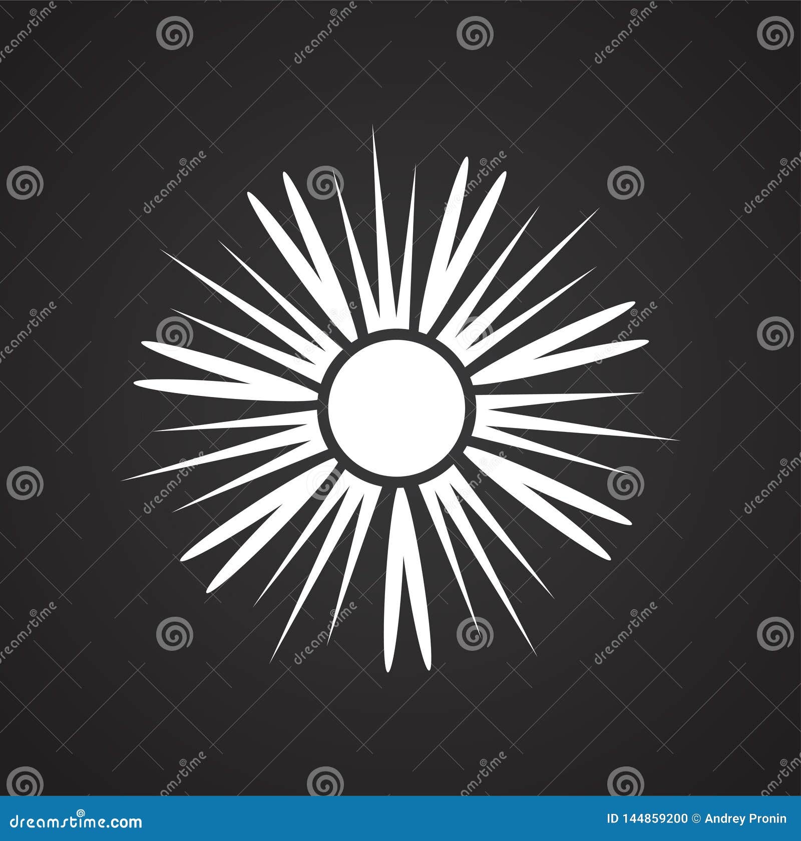 Sun Icon on Background for Graphic and Web Design. Simple Vector Sign ...