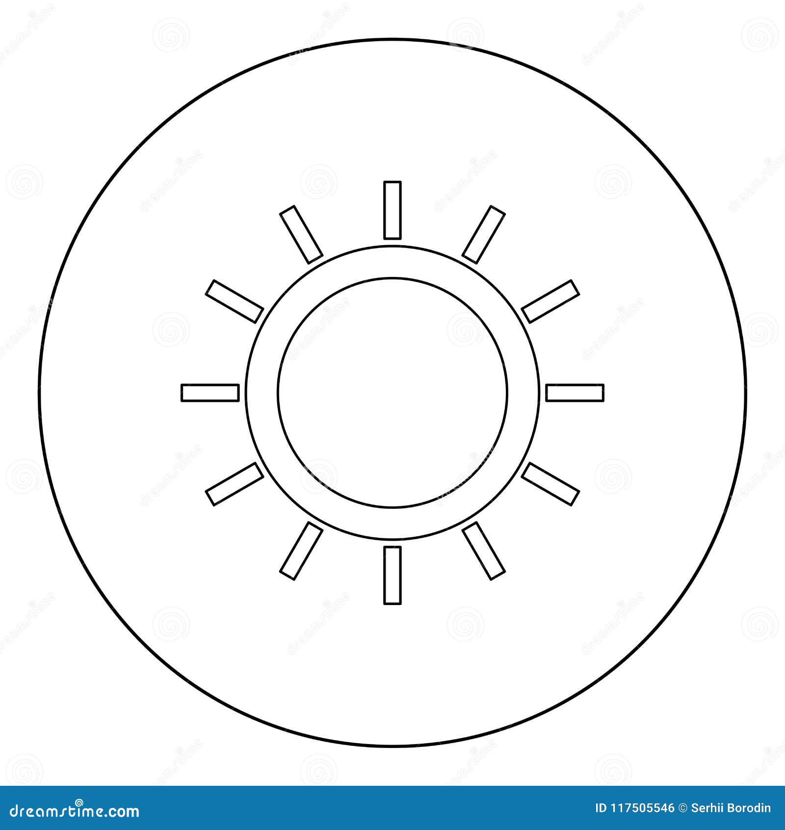 Sun Icon Black Color in Circle or Round Stock Vector - Illustration of ...
