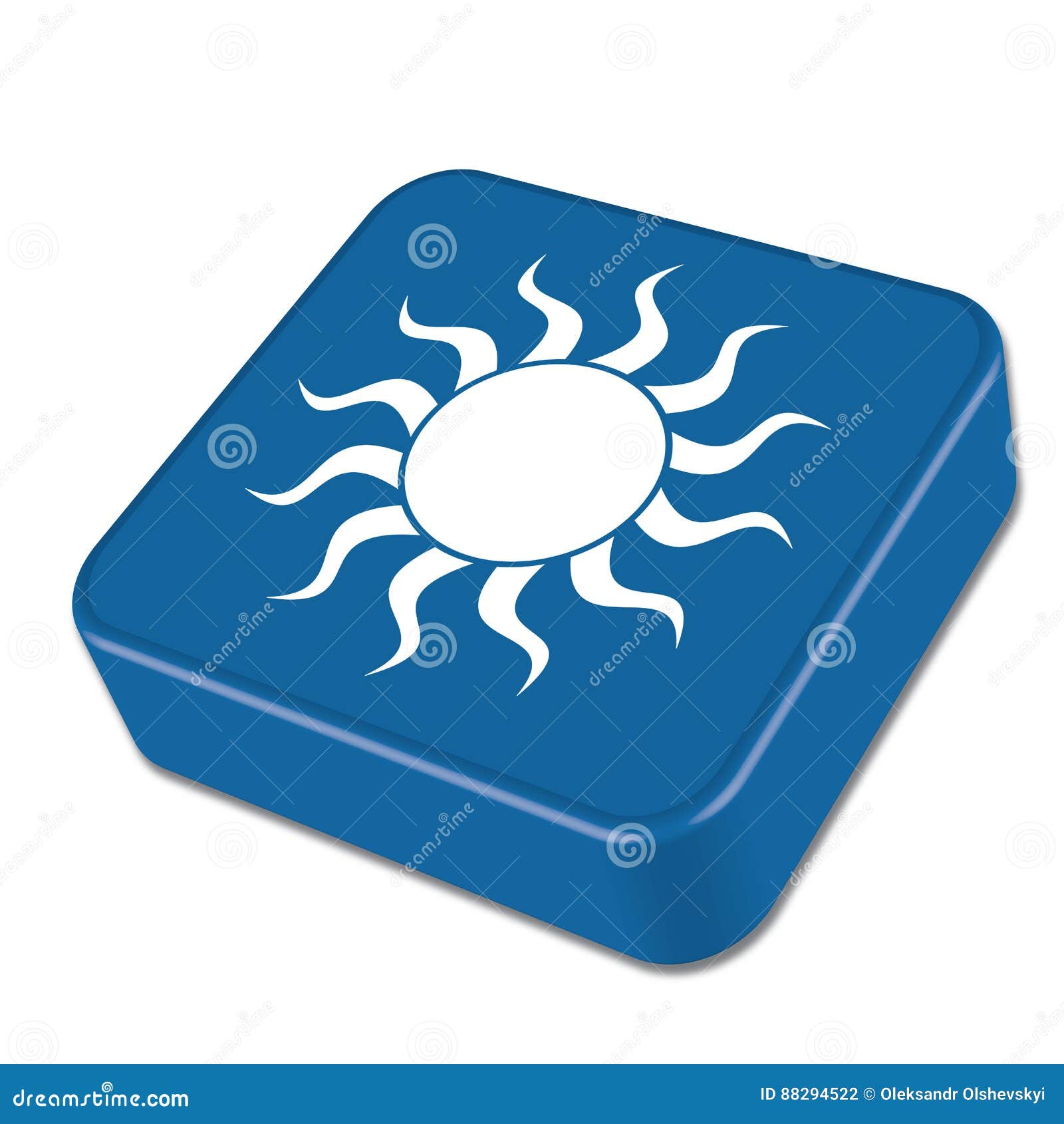 Sun icon on the button stock vector. Illustration of bright - 88294522