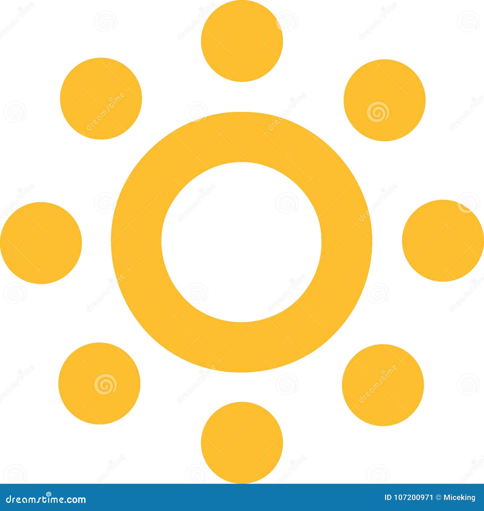 Sun Icon with Circles As Sunrays Stock Vector - Illustration of yellow ...