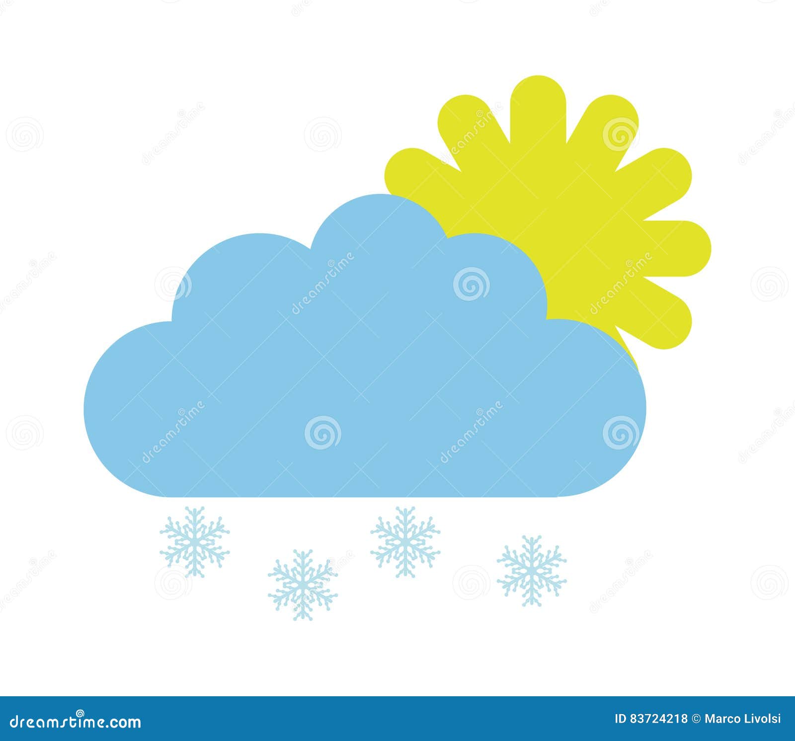 Sun Icon with Clouds and Snow Stock Illustration - Illustration of ...