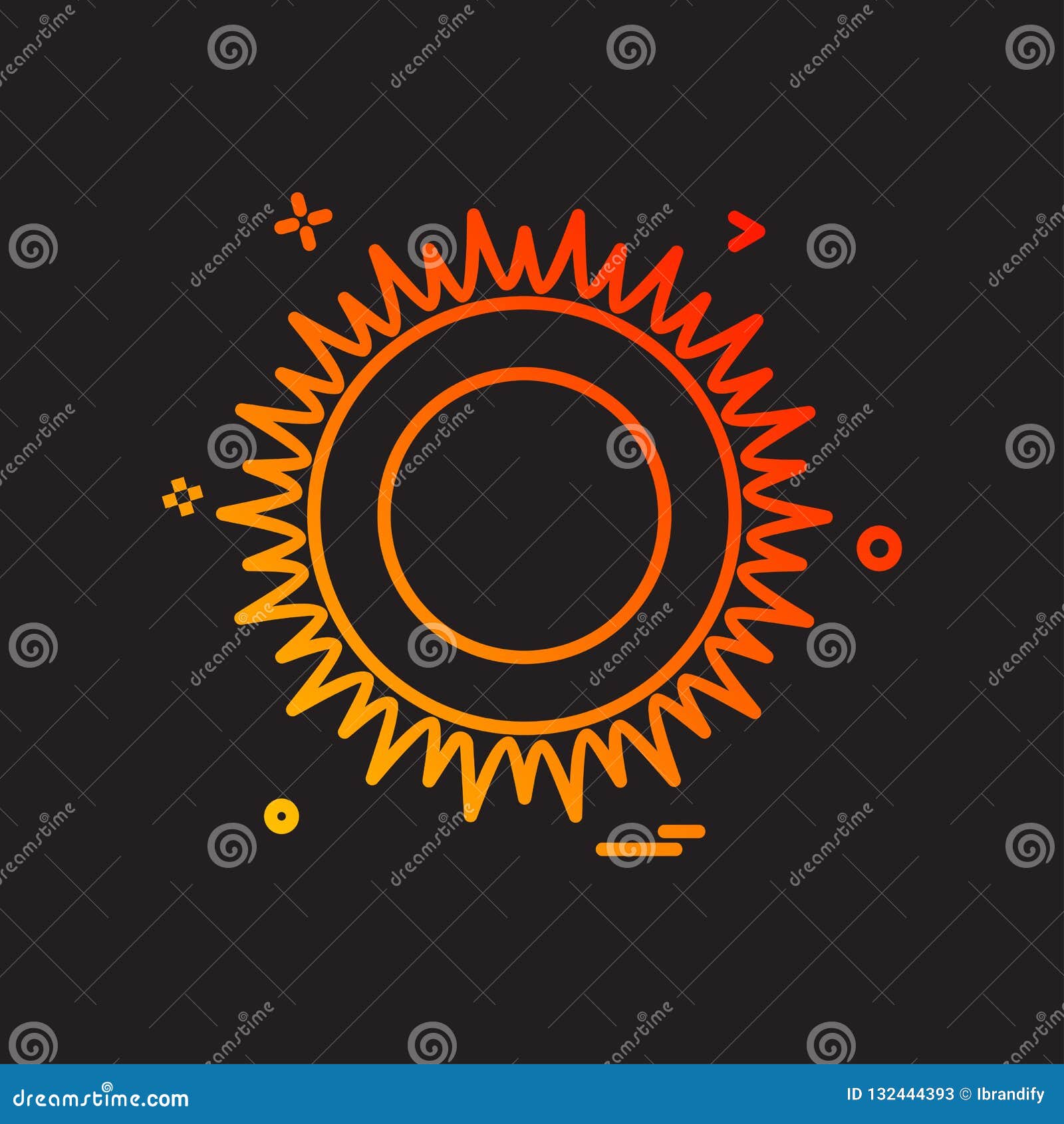 Sun icon design vector stock vector. Illustration of graphic - 132444393