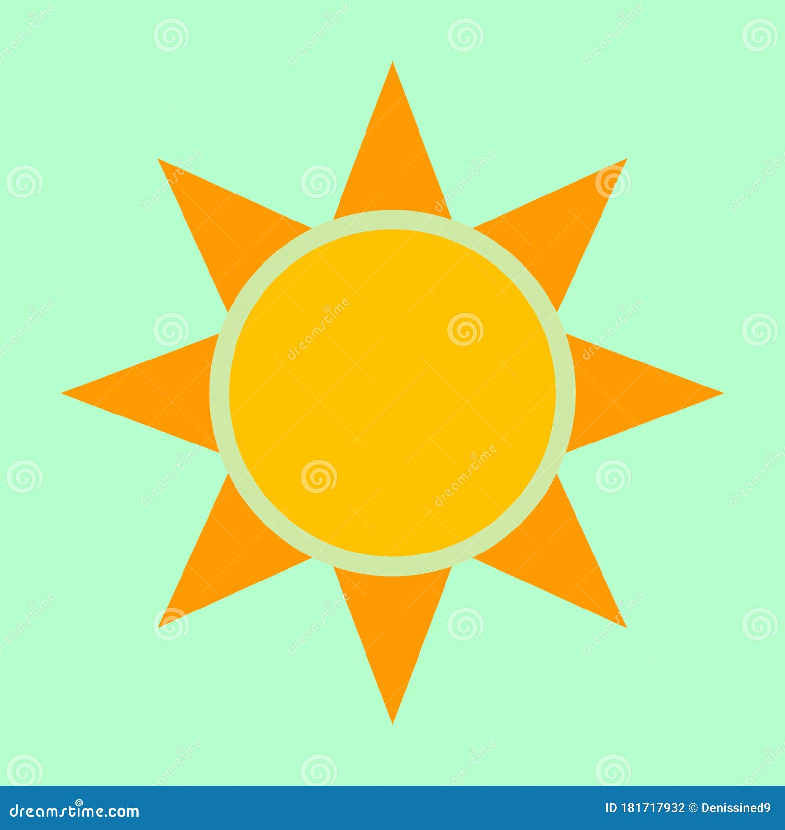 Sun Icon, Flat Design Template, Vector Illustration Stock Vector ...