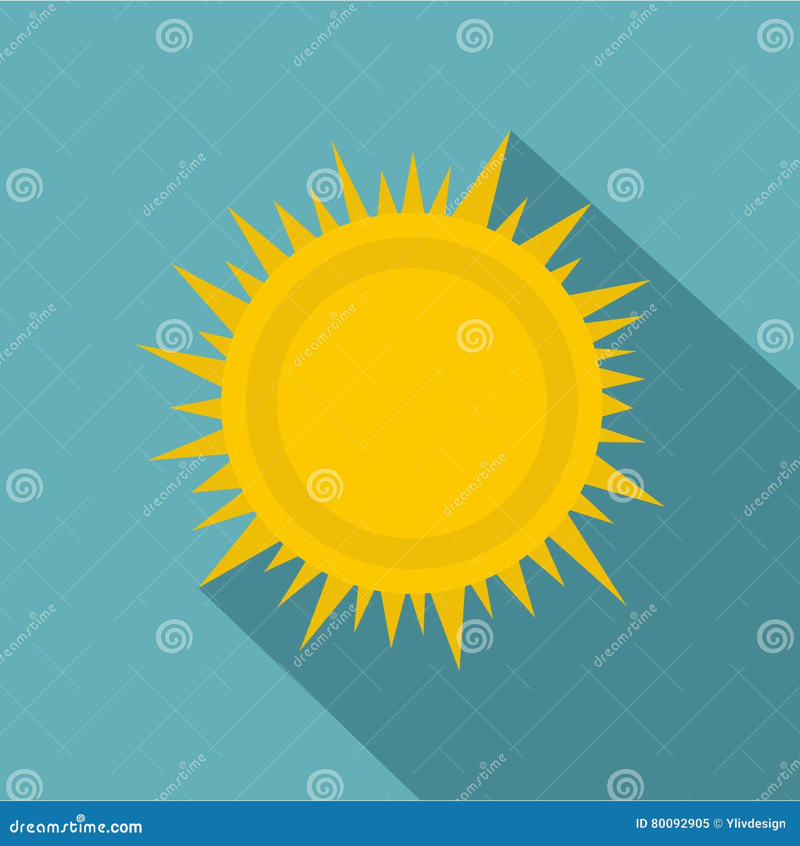 Sun icon, flat style stock vector. Illustration of science - 80092905