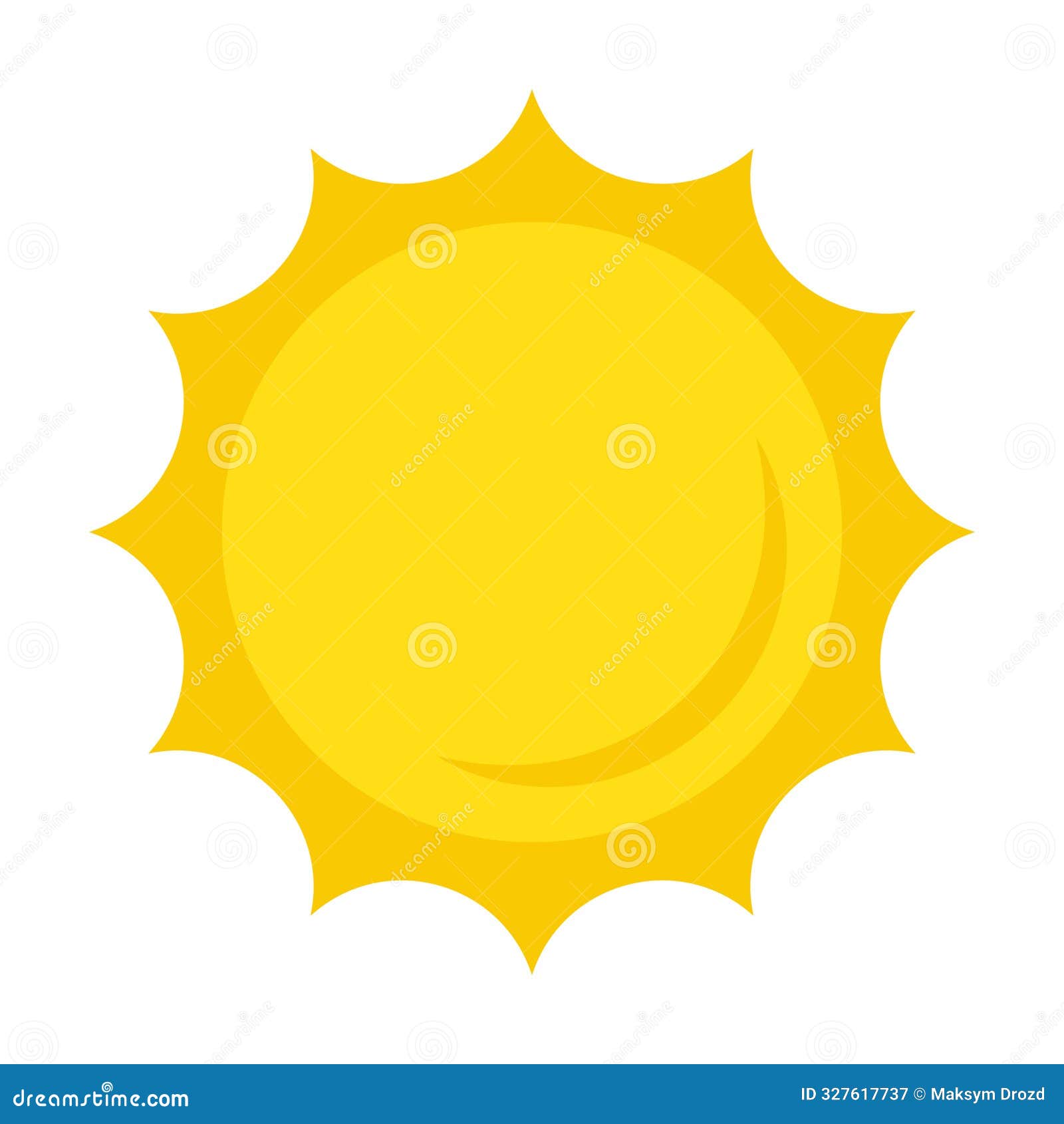 Sun Icon in Flat Style, Simple Yellow Sun. Stock Vector - Illustration ...