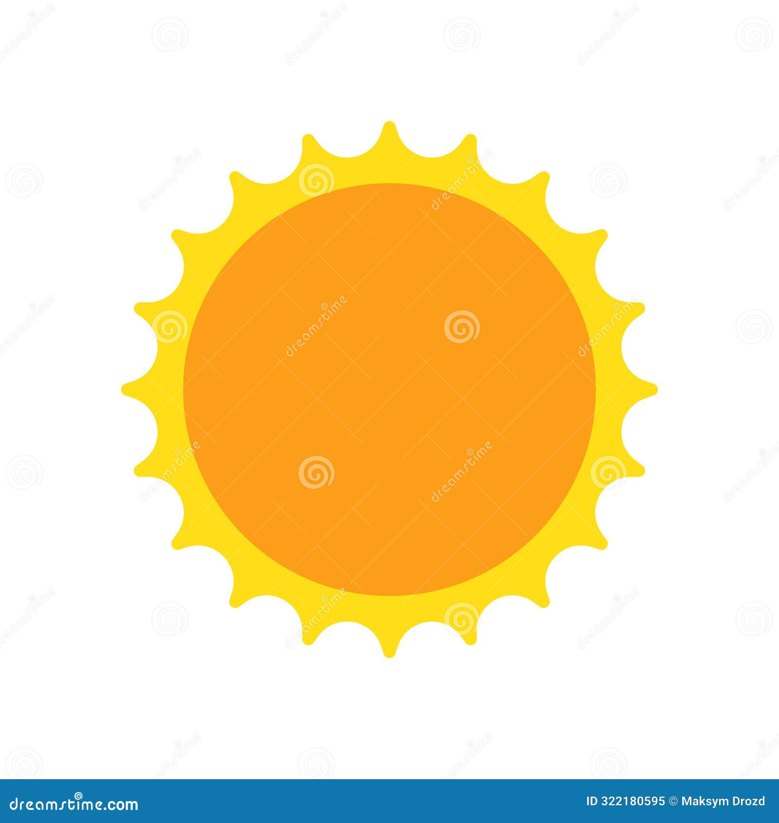 Sun Icon in Flat Style, Simple Yellow Sun. Stock Vector - Illustration ...